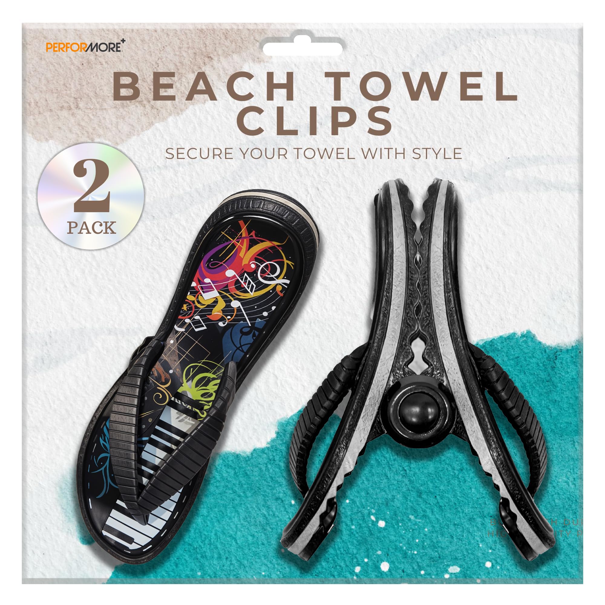 Amazon.com: PERFORMORE Flip Flop Beach Towel Clips, 2 Pack, Portable ...