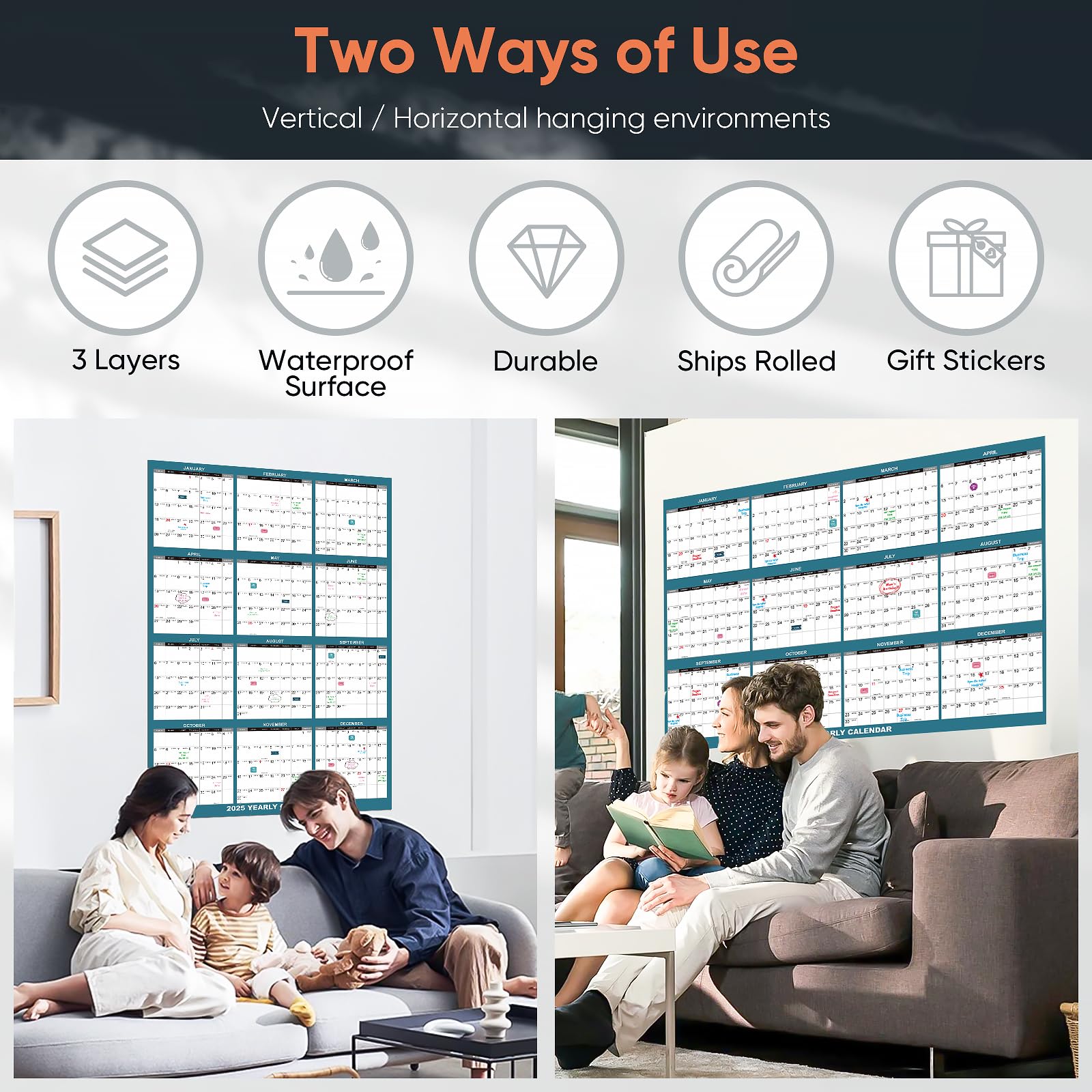 Snapklik.com : 32" X 48" 2025 Wall Calendar Erasable - Rolling Packing ...