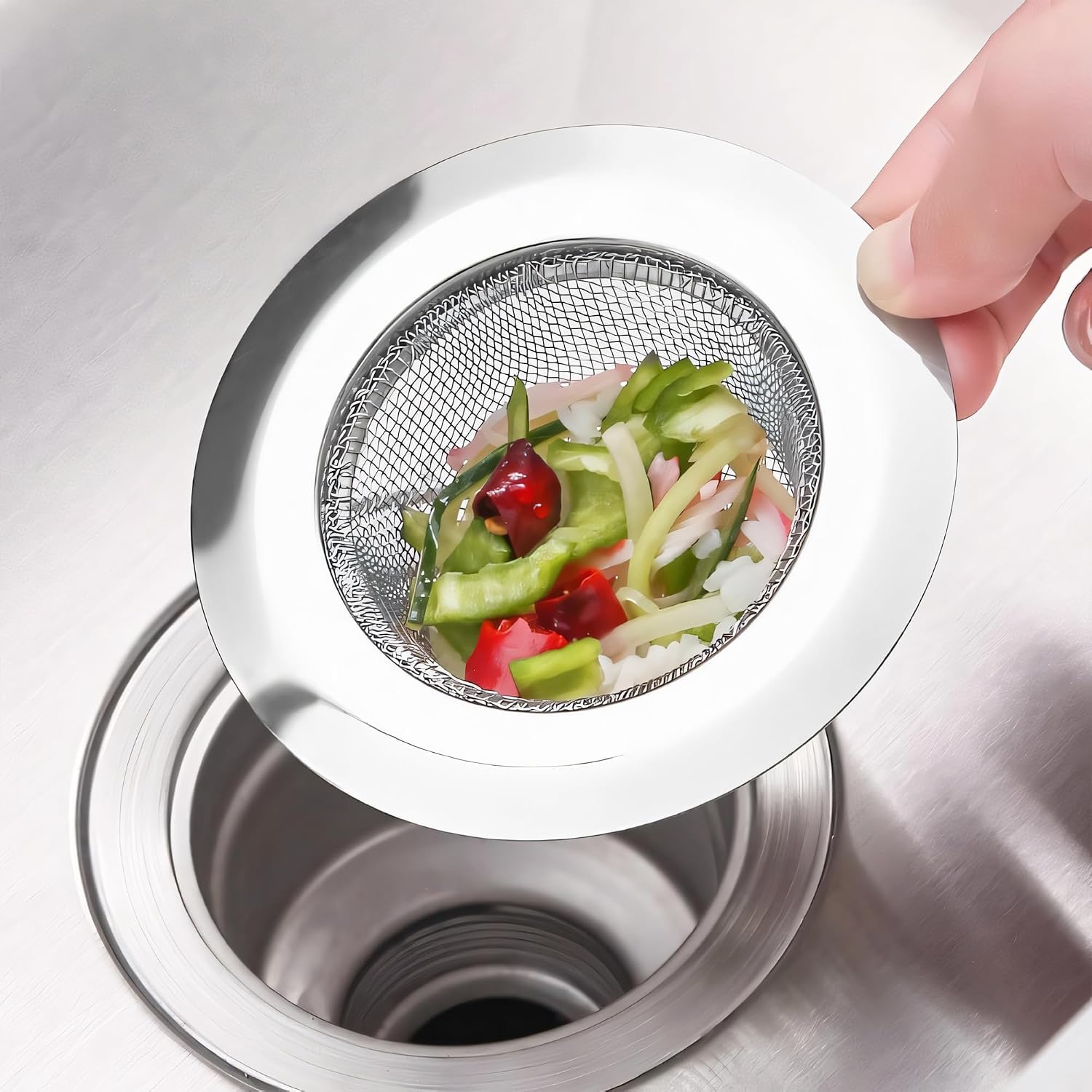 MIORAH Stainless Steel Sink Strainer for Kitchen and Bathroom, Anti ...