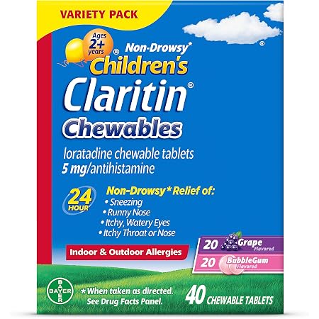 Amazon.com: Claritin Children's Chewables 24 Hour Allergy Relief, Non ...