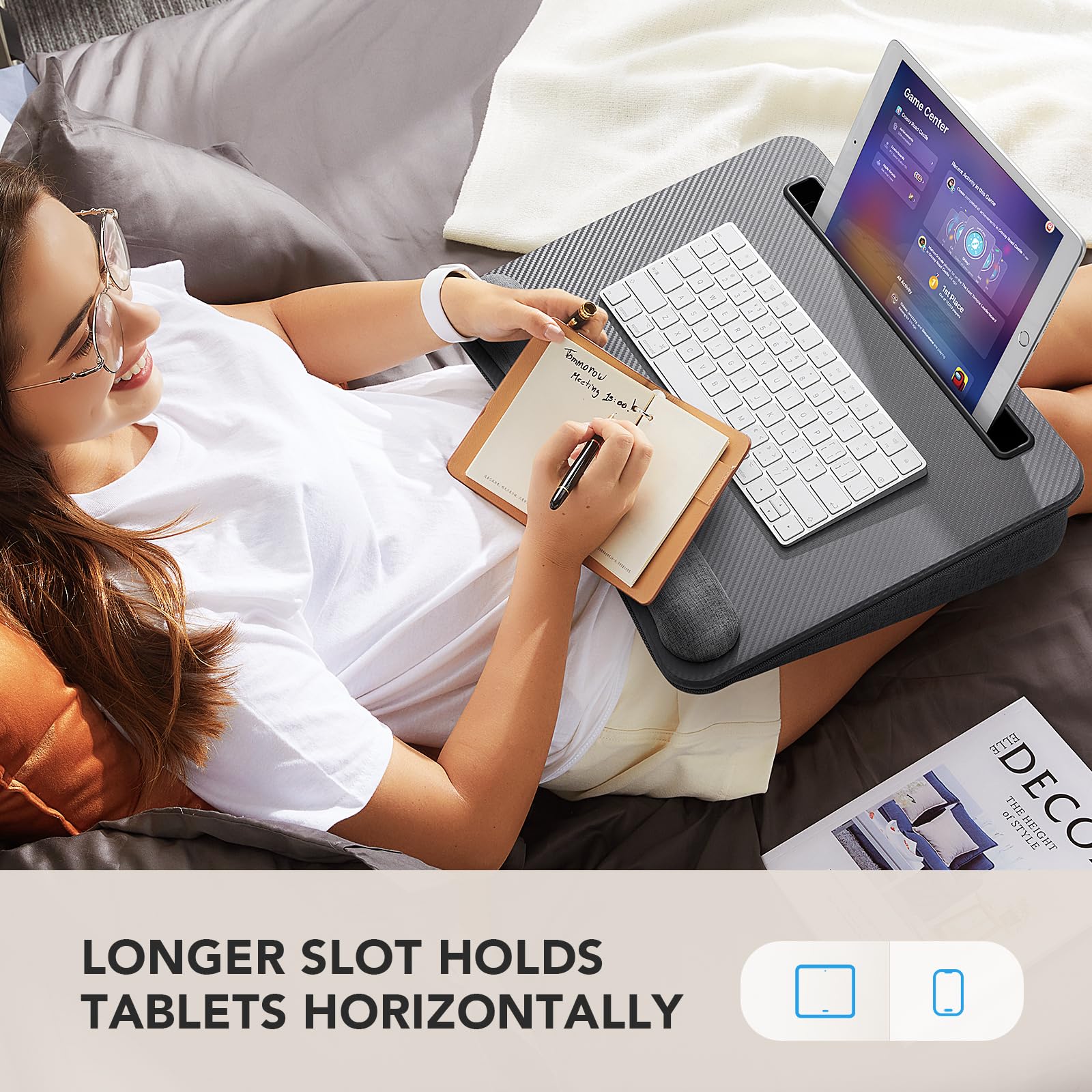 HUANUO Lap Laptop Desk - Portable Lap Desk with Cushion, Fits up to 15. ...