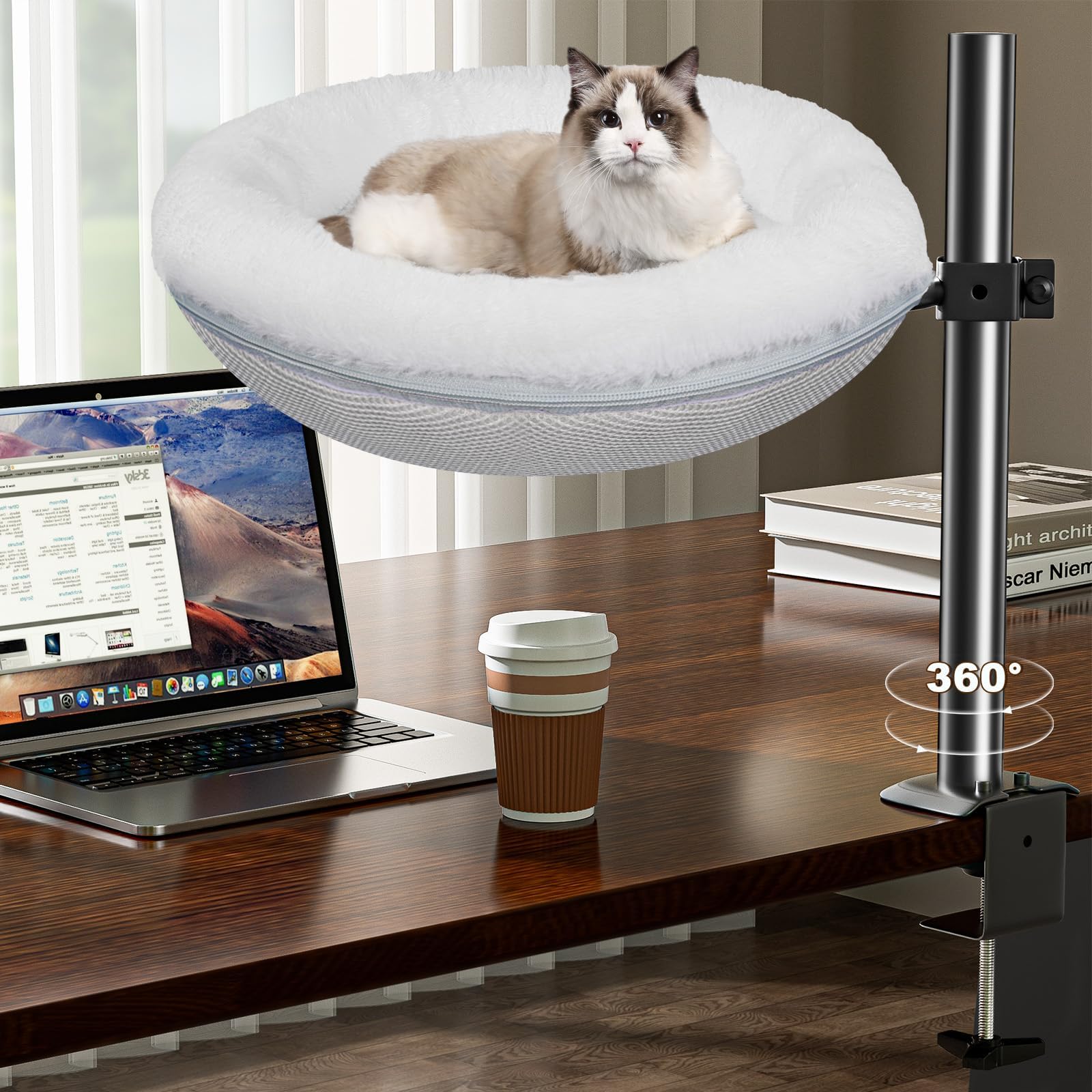 Amazon.com : ROLLERPAWSTER Cat Desk Bed - Cat Desk Perch, Sturdy ...