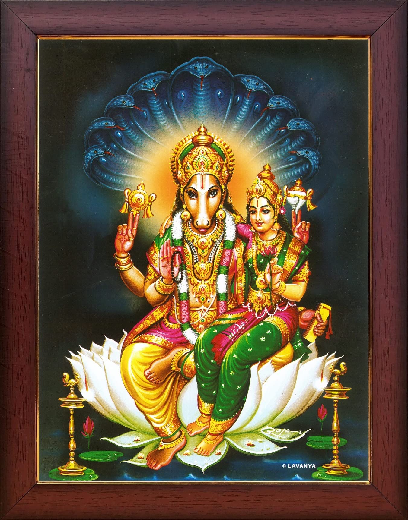 Buy Garuda Photos - God Hayagreeva Swamy with Lakshmi Photo Frame ...