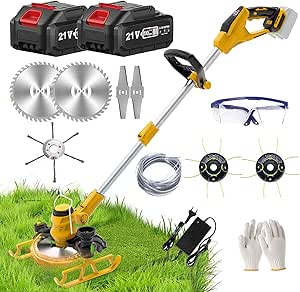 Cordless Strimmer, 21V Battery Strimmer Cordless, Lightweight Garden ...