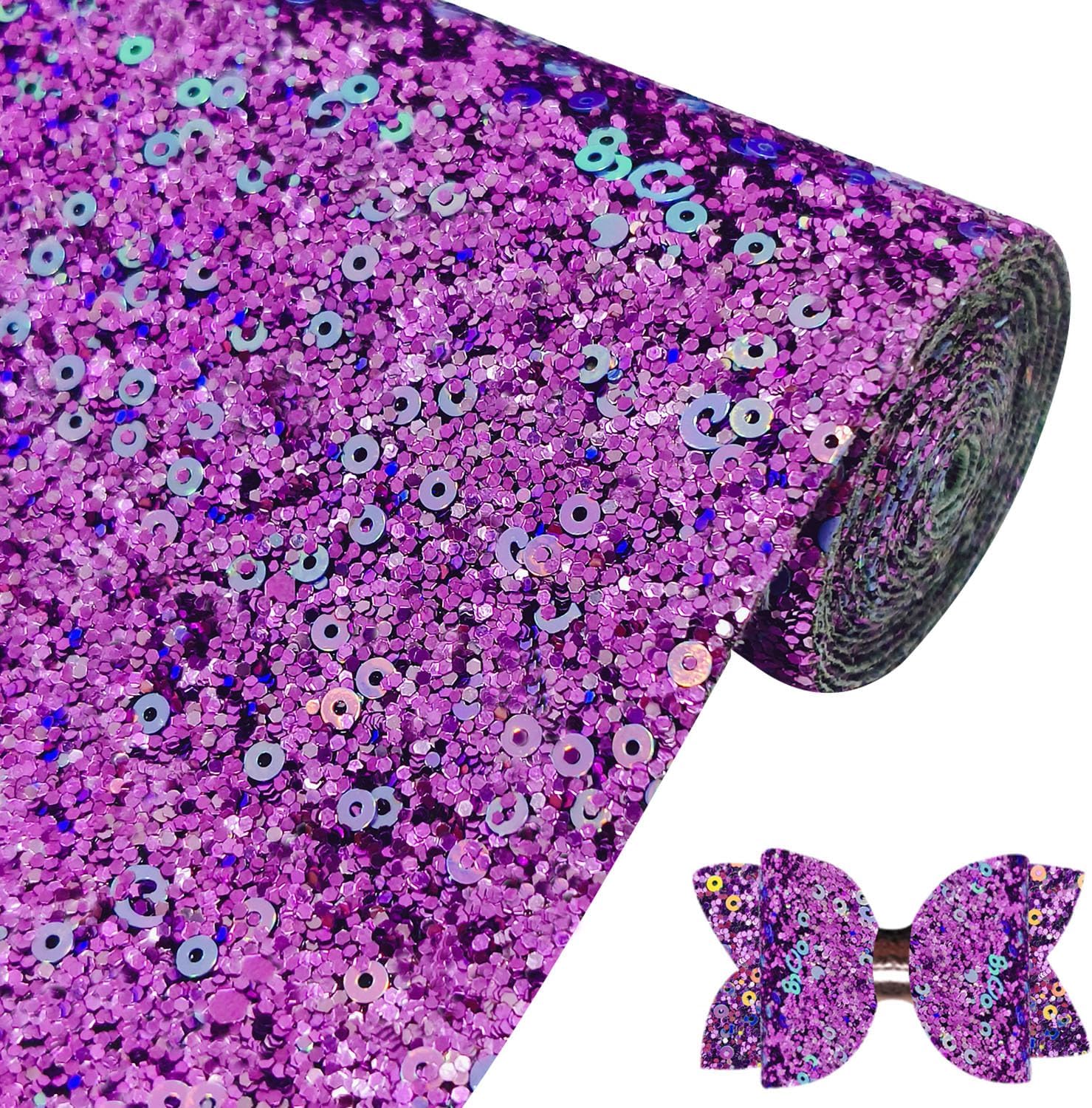 Amazon.com: Greatdiy Dark Purple Circle Sequins Chunky Glitter Faux ...