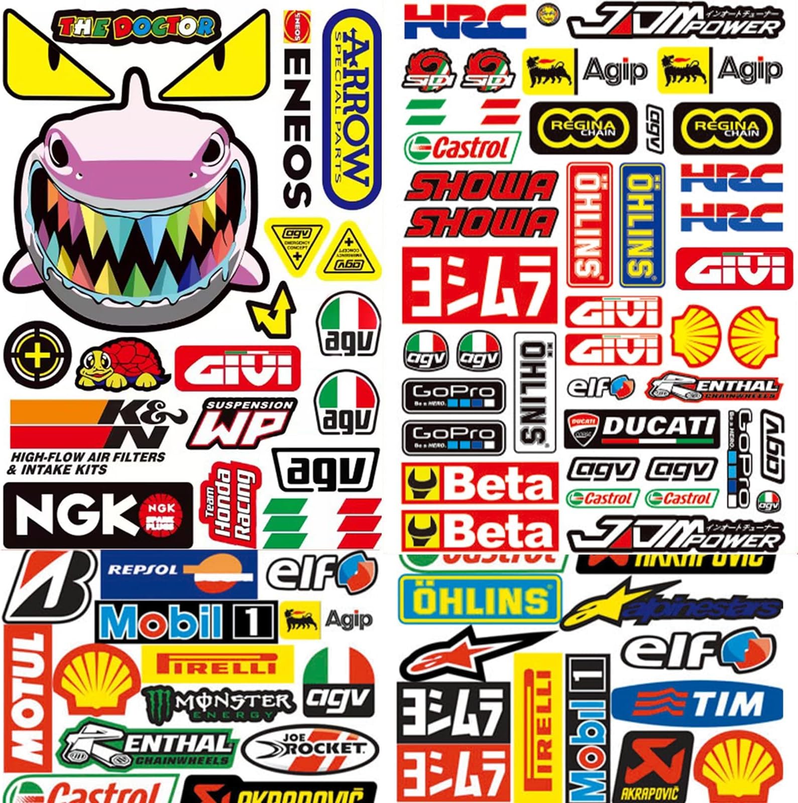 4-Teilig Monster Energy Aufkleber Aufkleber Motorrad Coole Motorradhelm ...