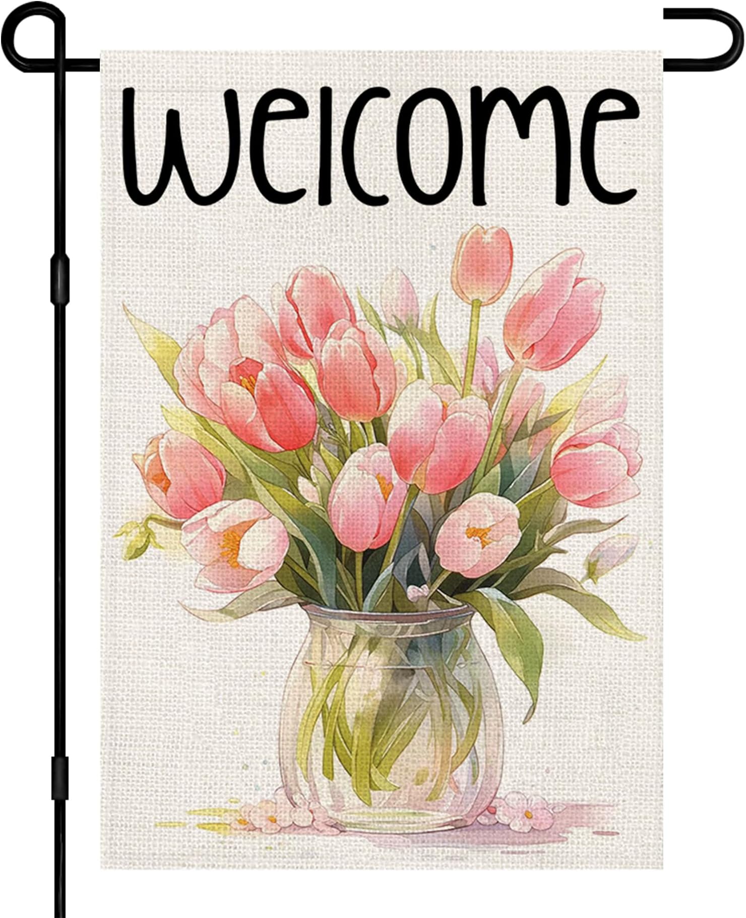 Amazon.com : Spring Welcome Garden Flag for Outside 12x18 Inch Double ...