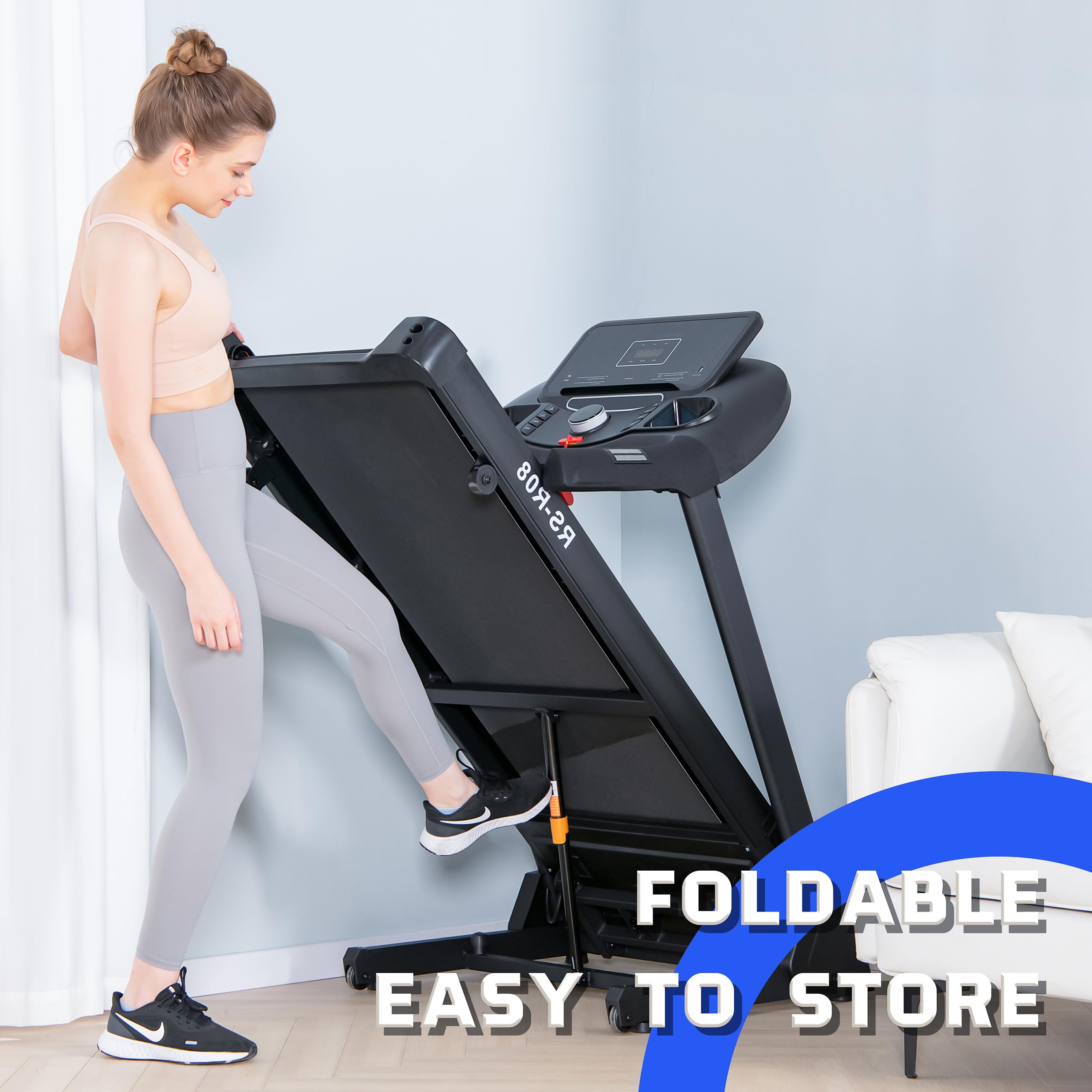 Treadmills for Home, Folding Treadmill with Auto Incline 0-15%, 18 ...