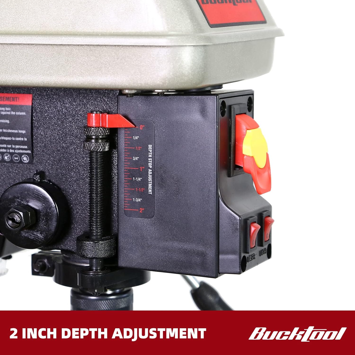 BUCKTOOL 10-Inch Drill Press 6.0 Amp 34 HP Bench Drill Press 5-Speed ...