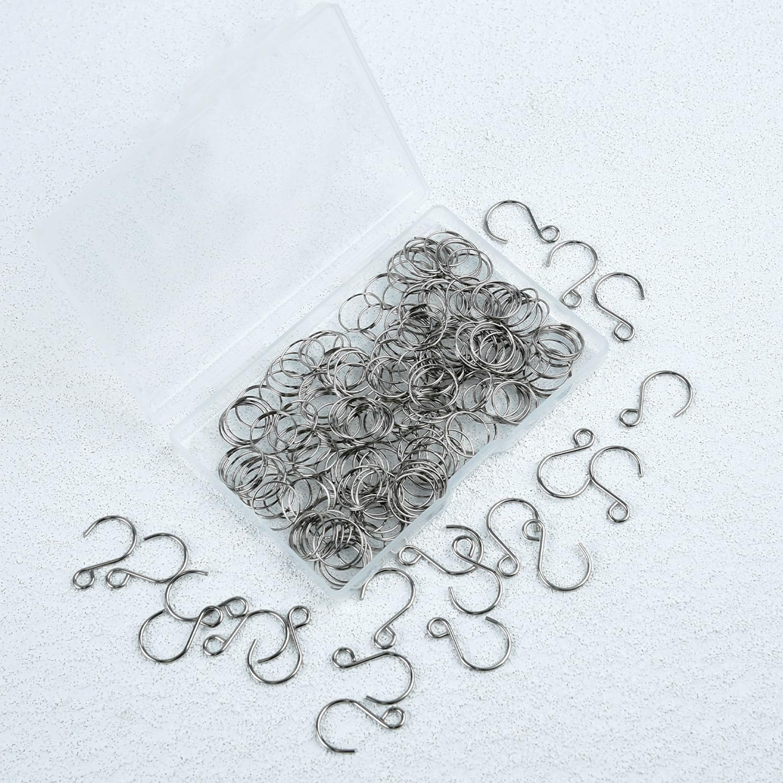 Amazon.com: 200PCS Stainless Steel Split Rings Connectors and Crystal ...