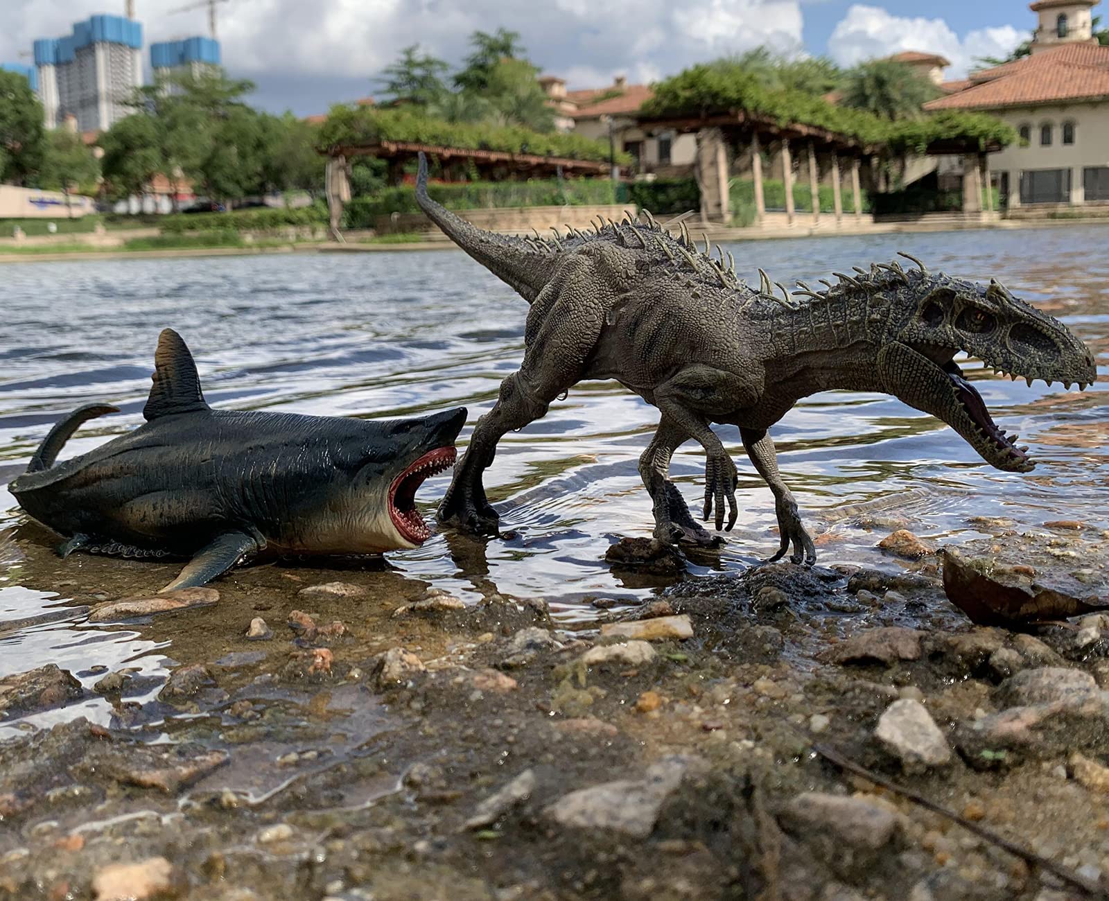 Indominus Rex And Colossal Megalodon Shark Jurassic Dinosaur Toys Meg ...