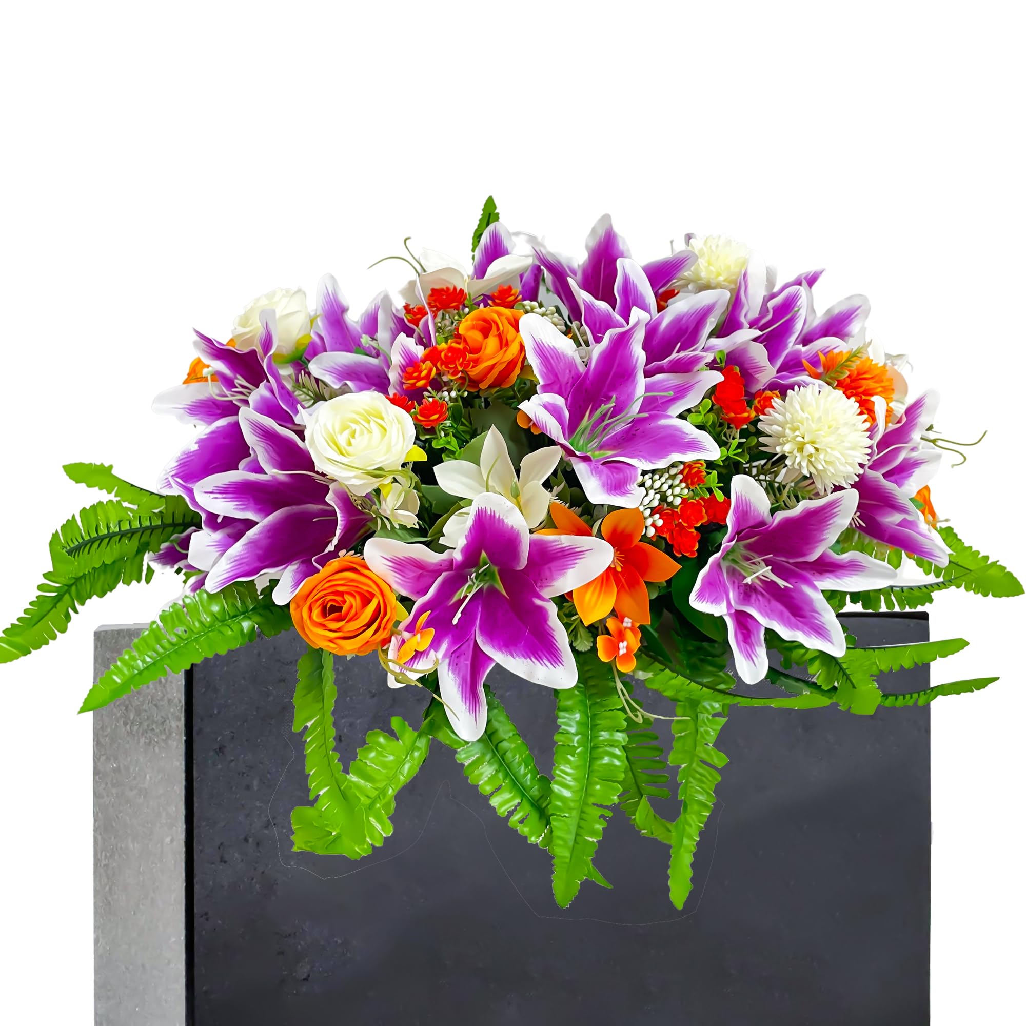 Amazon.com: FLOWERIA Cemetery Flowers for Headstone Memorial Gift ...