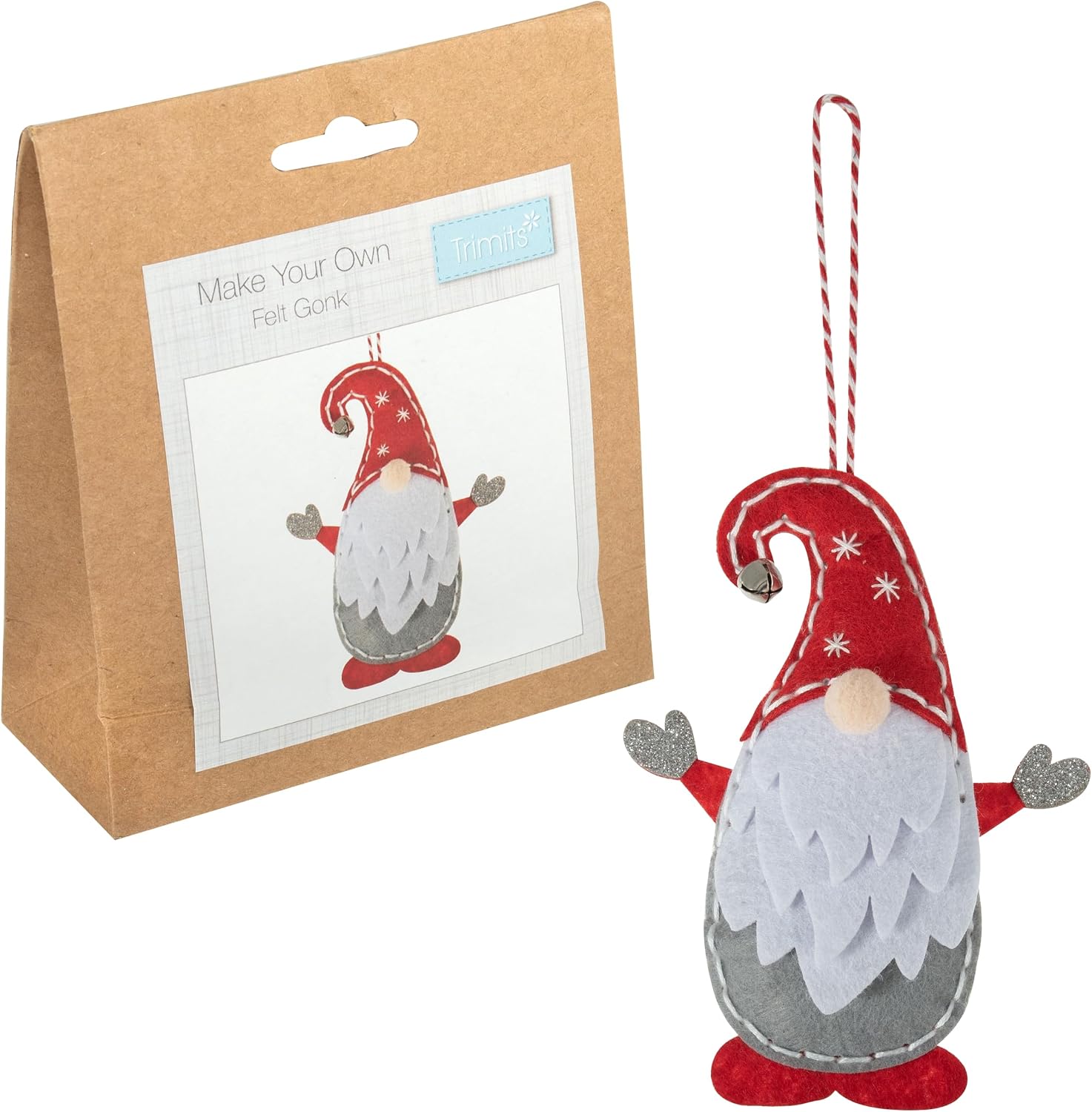 Trimits Christmas Felt Decoration Kits, 10.5 x 13cm, Gonk : Amazon.co ...