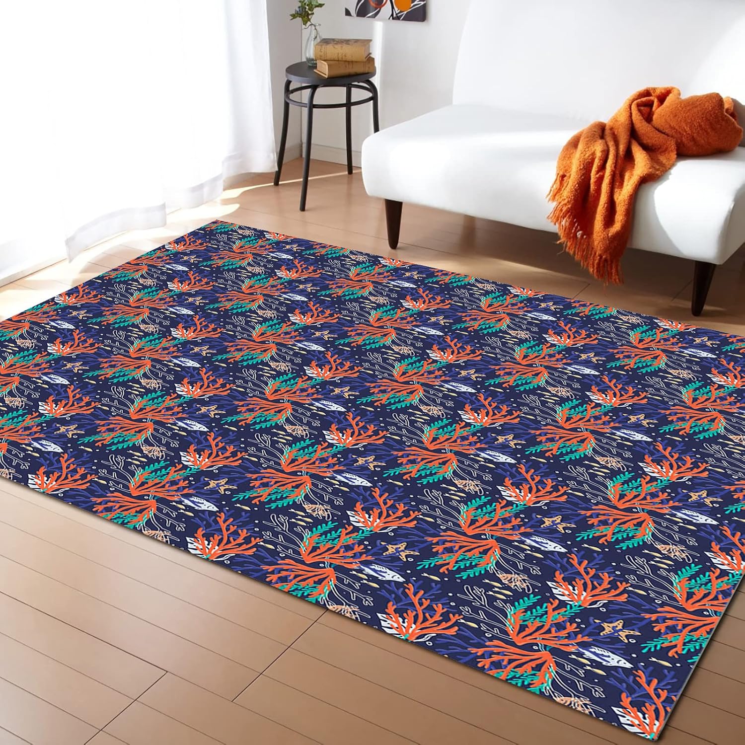 Amazon.com: Ocean Themed Area Rug for Living Room, Rectangular Indoor ...