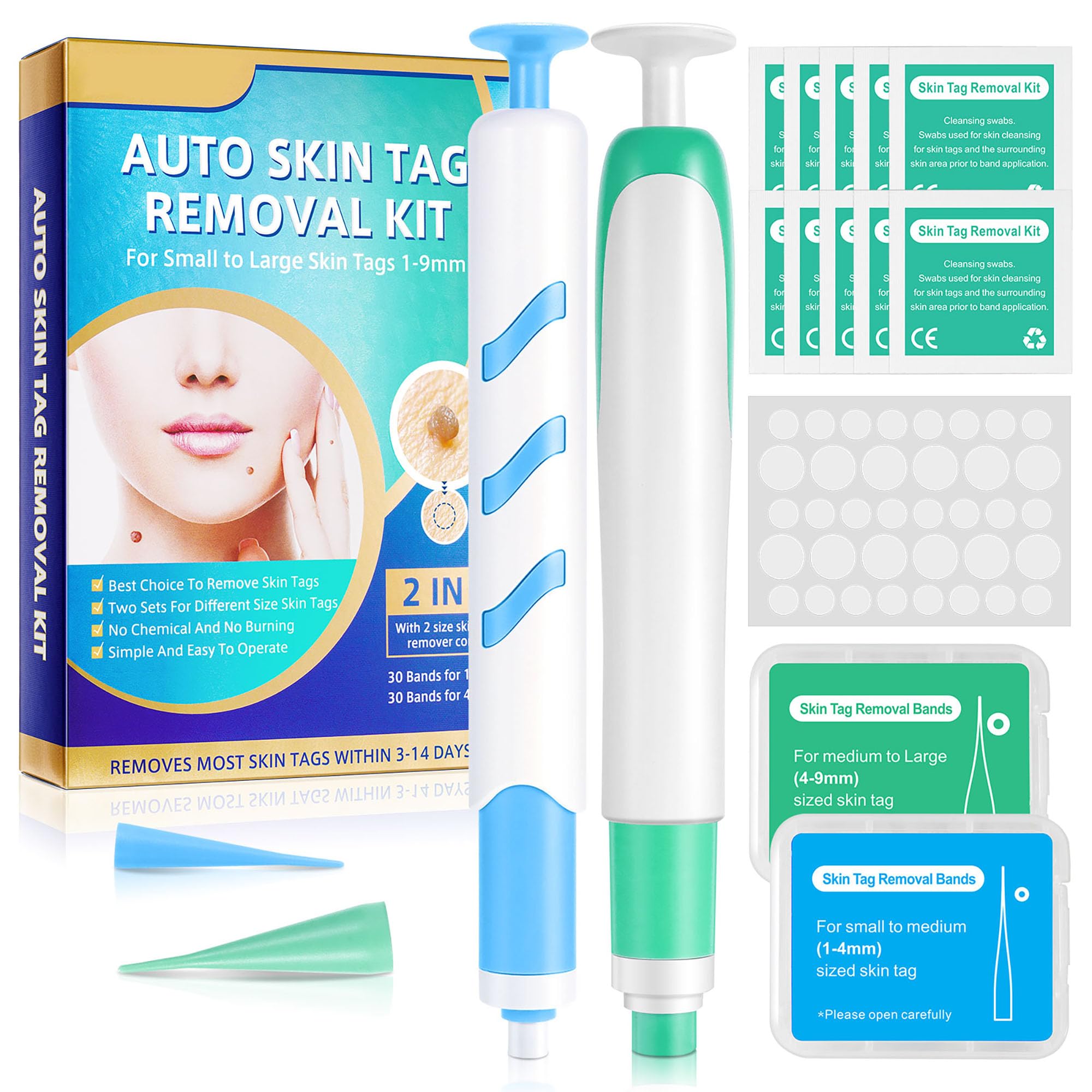 Skin Tag Removal Kit - 2-in-1 AUTO Painless Wart Remover - Fast-Acting ...