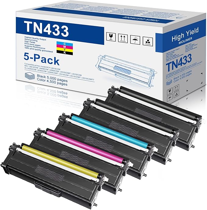 Amazon.com: MOL TN433 Toner Cartridge High Yield Compatible Replacement ...