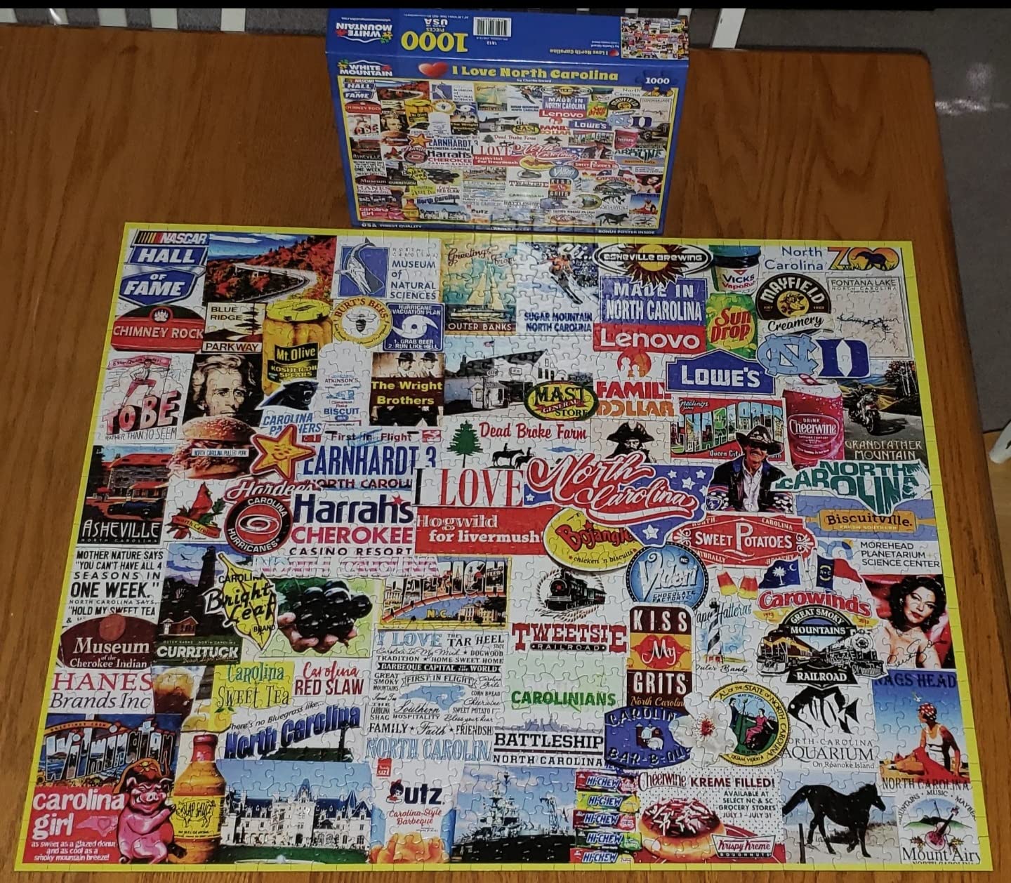 Amazon.com: White Mountain - I Love North Carolina, 1000 Piece Jigsaw ...