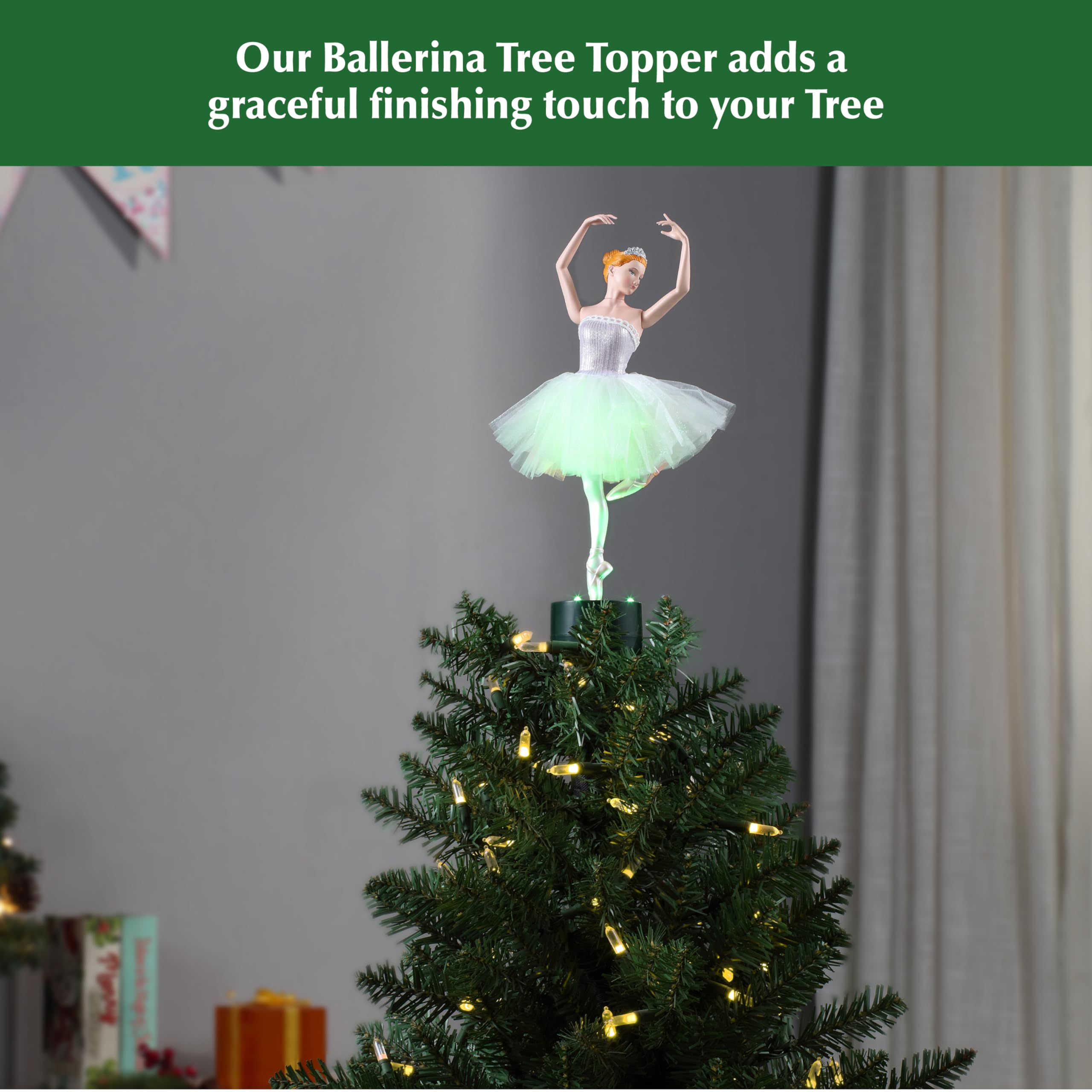 Snapklik.com : Mr. Christmas Animated Ballerina Christmas Tree Topper