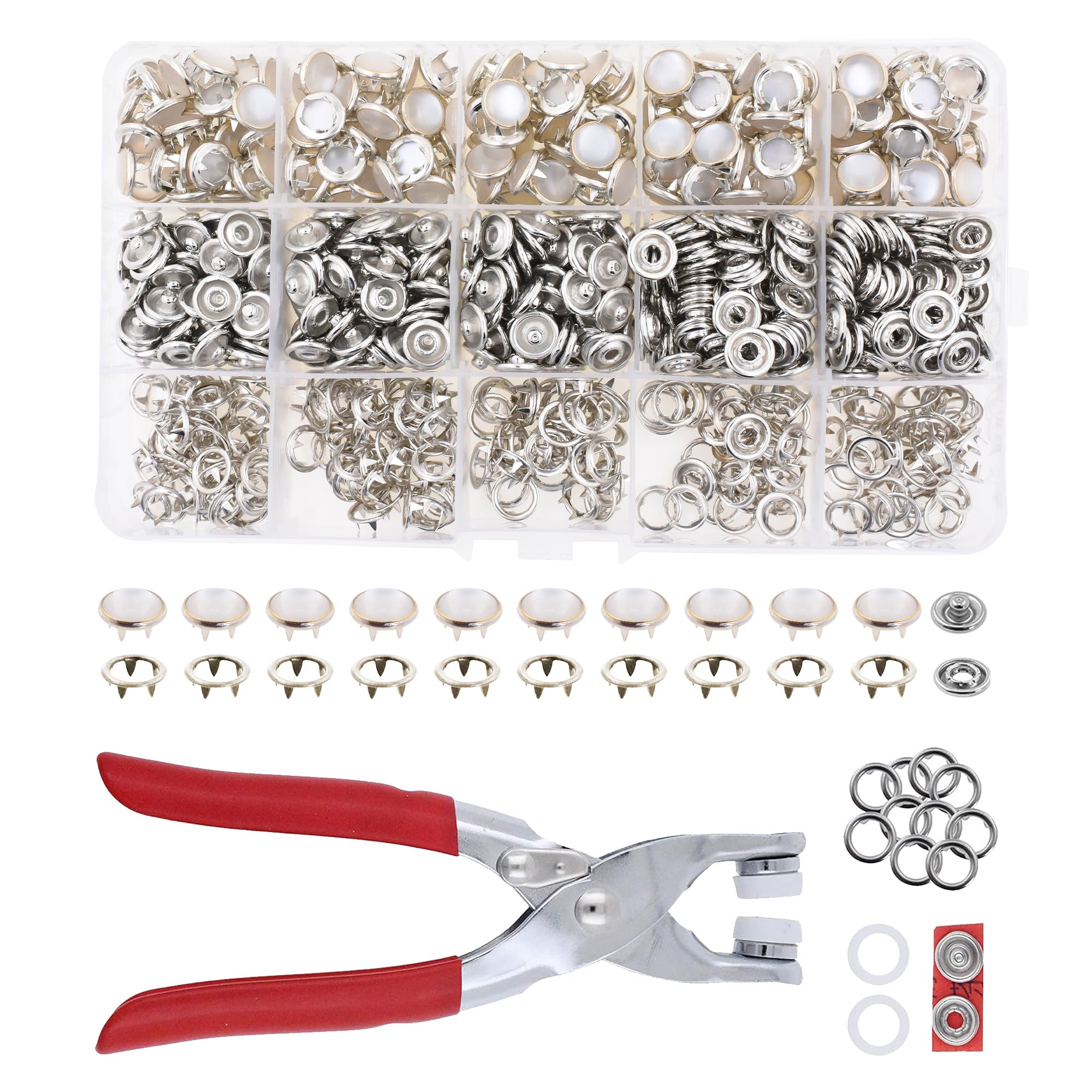 Amazon.com: Mandala Crafts Metal Snap Button Kit - Snap on Buttons ...