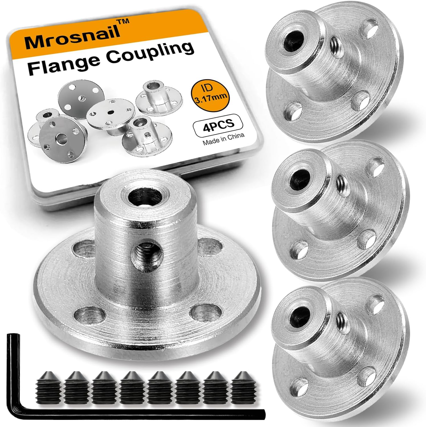 Amazon.com: RWRAPS 1/2pcs Rigid Flange Coupling Motor Guide Shaft ...