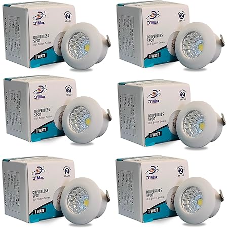 Buy D'Mak 1 Watt Round LED Button/COB White Focus Light for POP ...