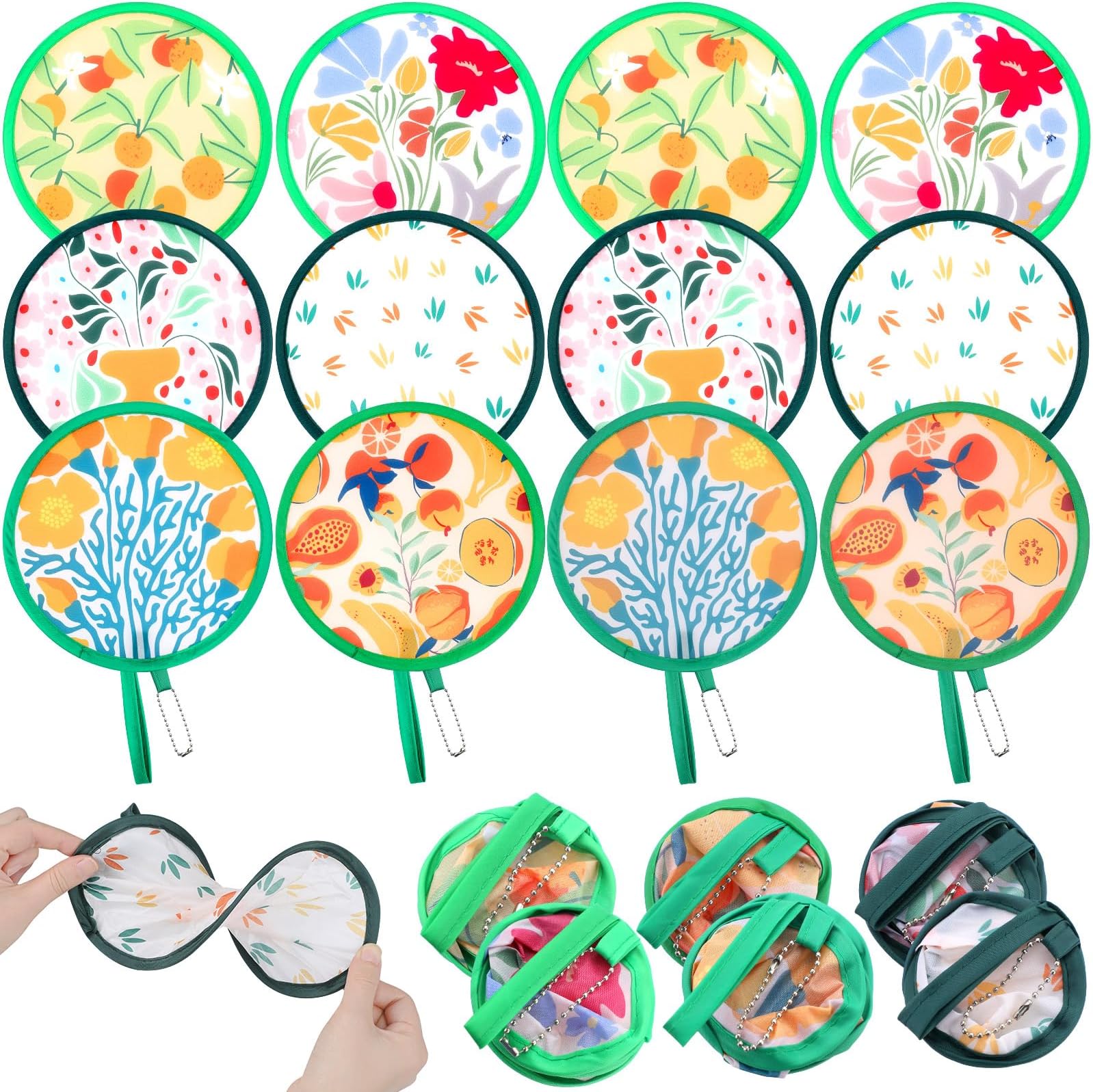 Amazon.com: BAOZOON 12 Pcs White Foldable Flying Disc Fans with Bag ...