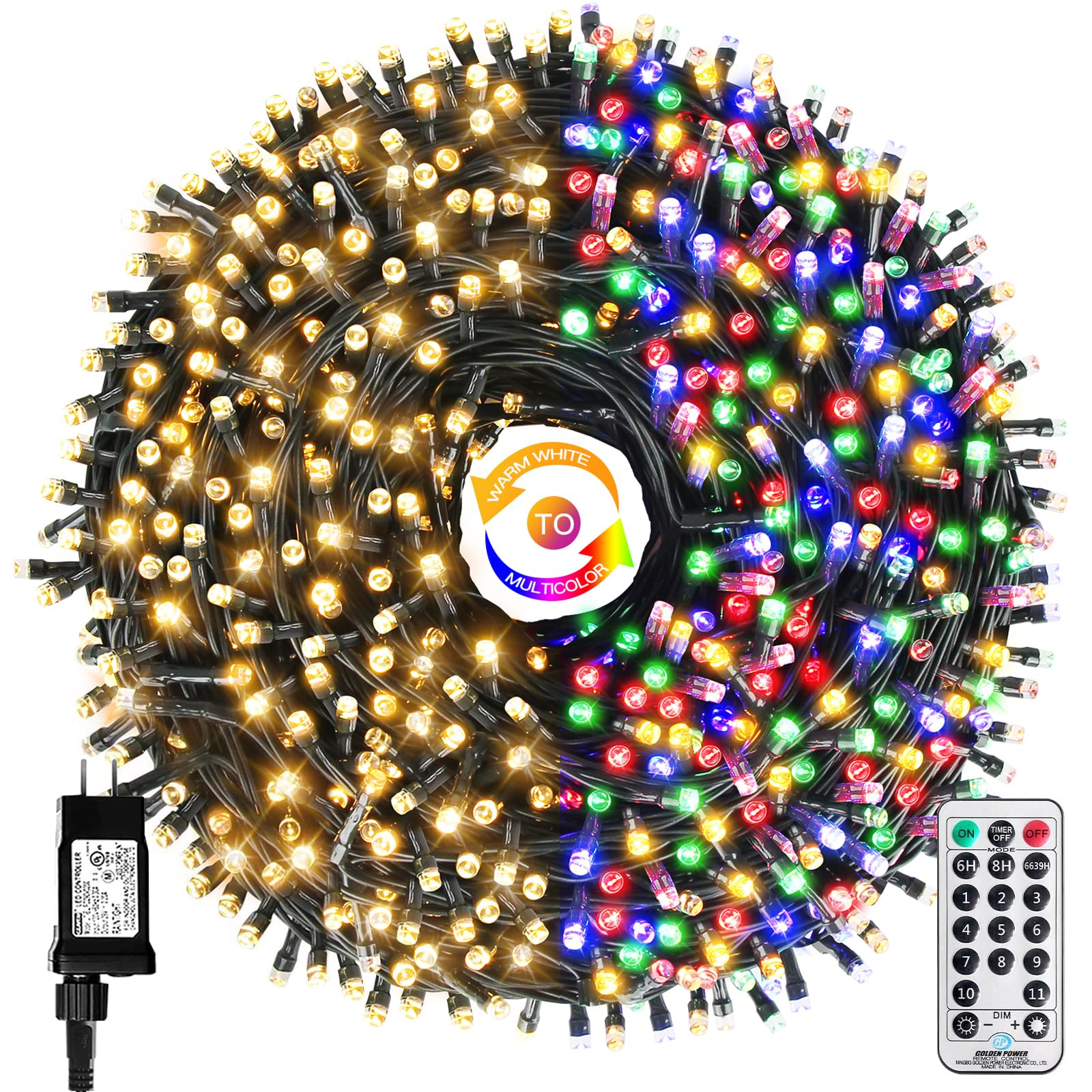 MZD8391 262FT 800 LED Color Changing Christmas Lights Outdoor Indoor ...