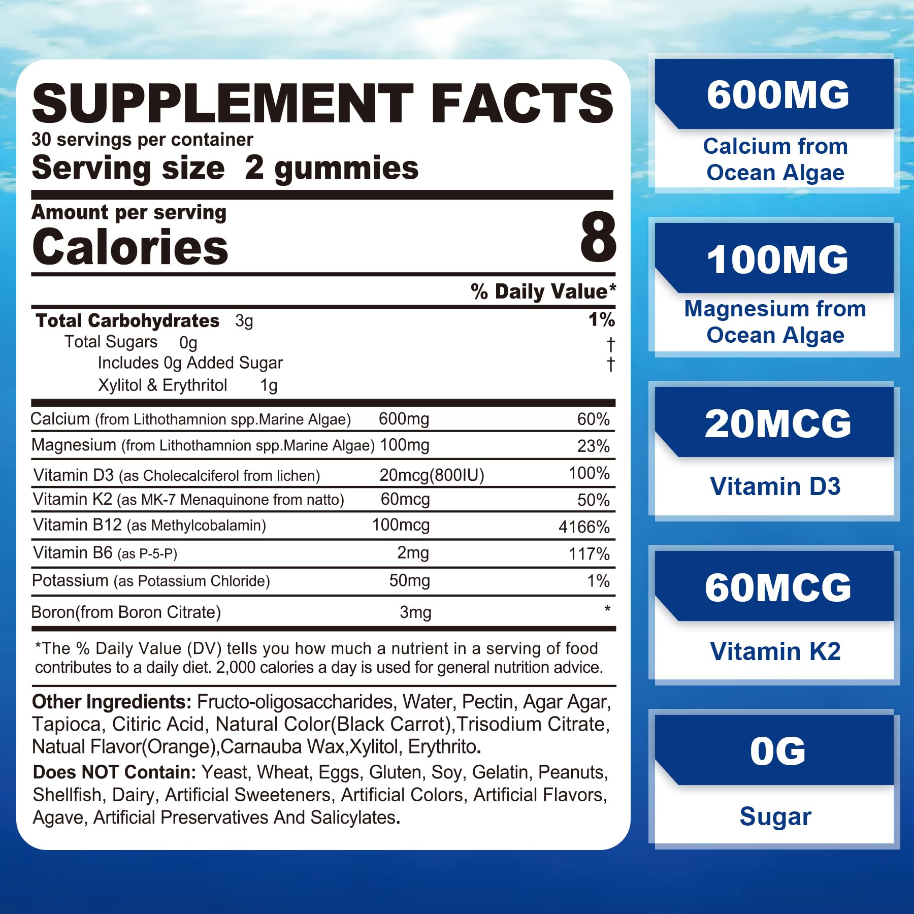 Snapklik.com : Envycure Sugar Free Calcium Gummies 600mg, Ocean Algae ...