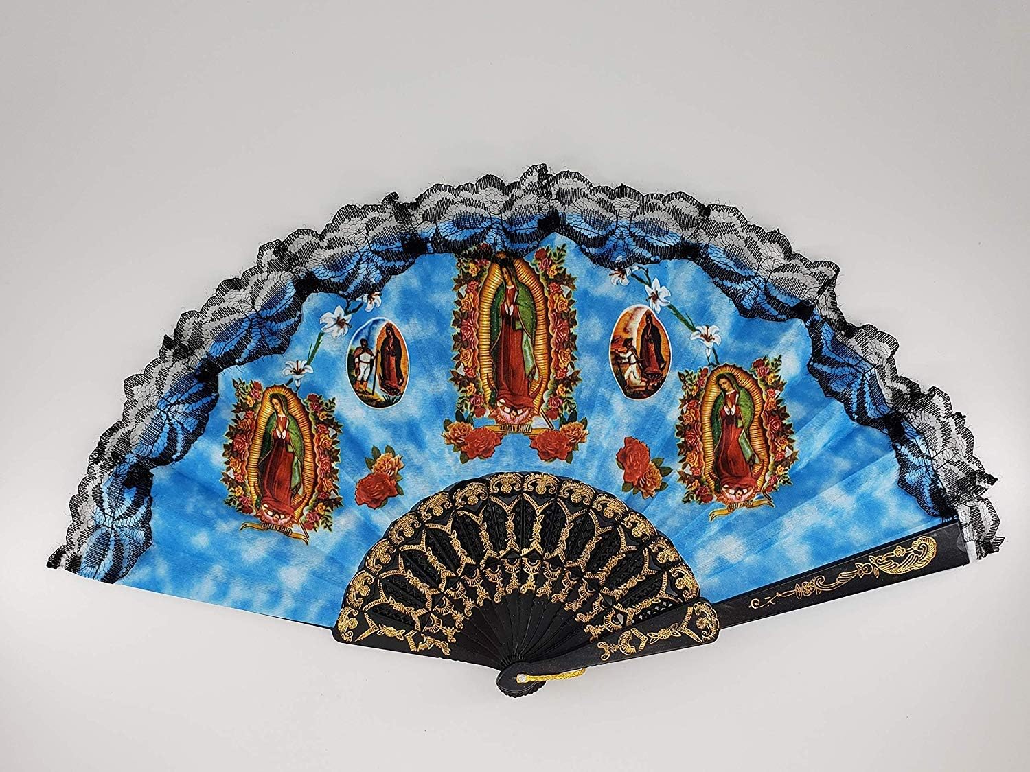 Amazon.com: New Set of 12 Religious Summer Black Hand Fan with Gift Bag ...