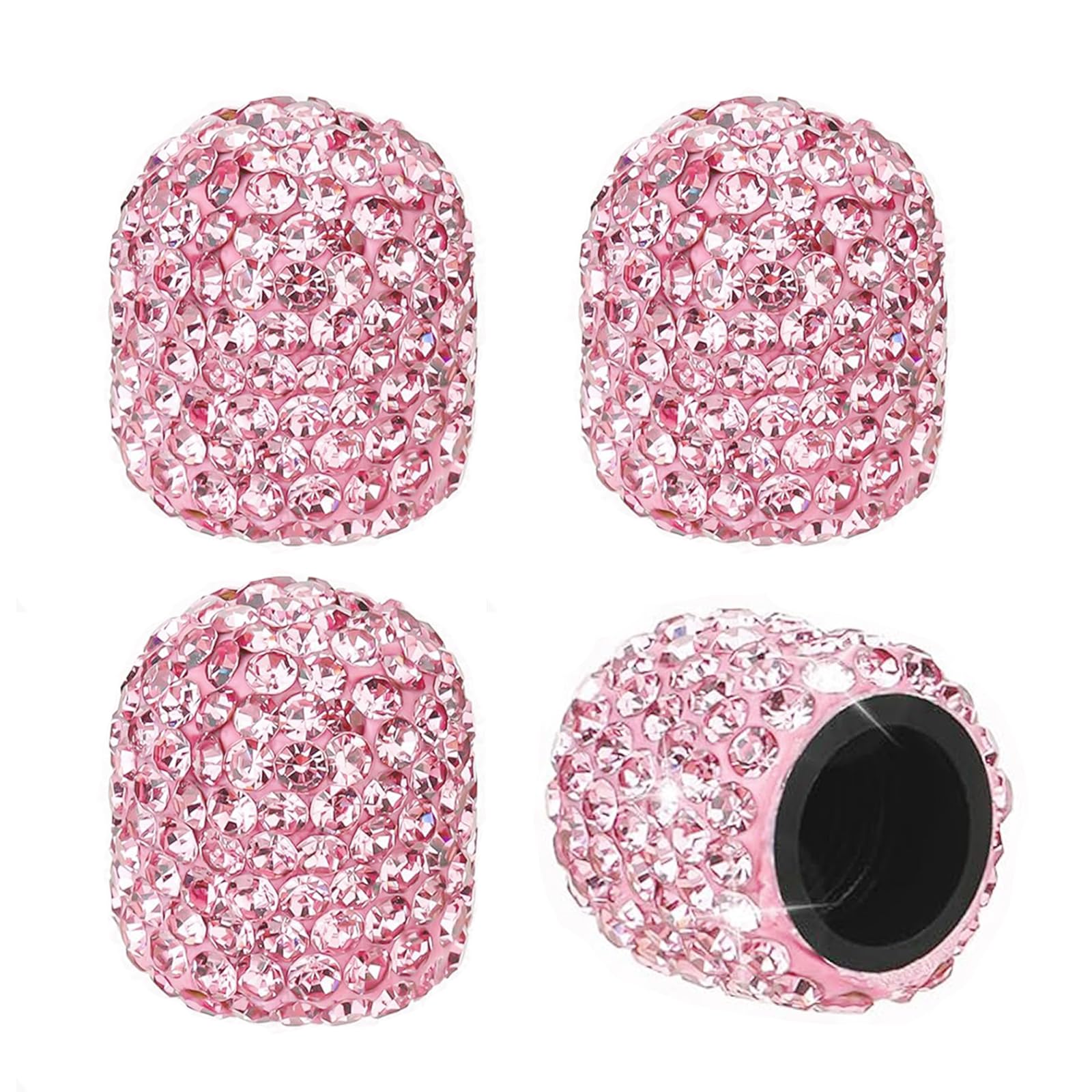 Amazon.com: Snsnlent Car Tire Valve Stem Caps Pink Sparkling Crystal ...