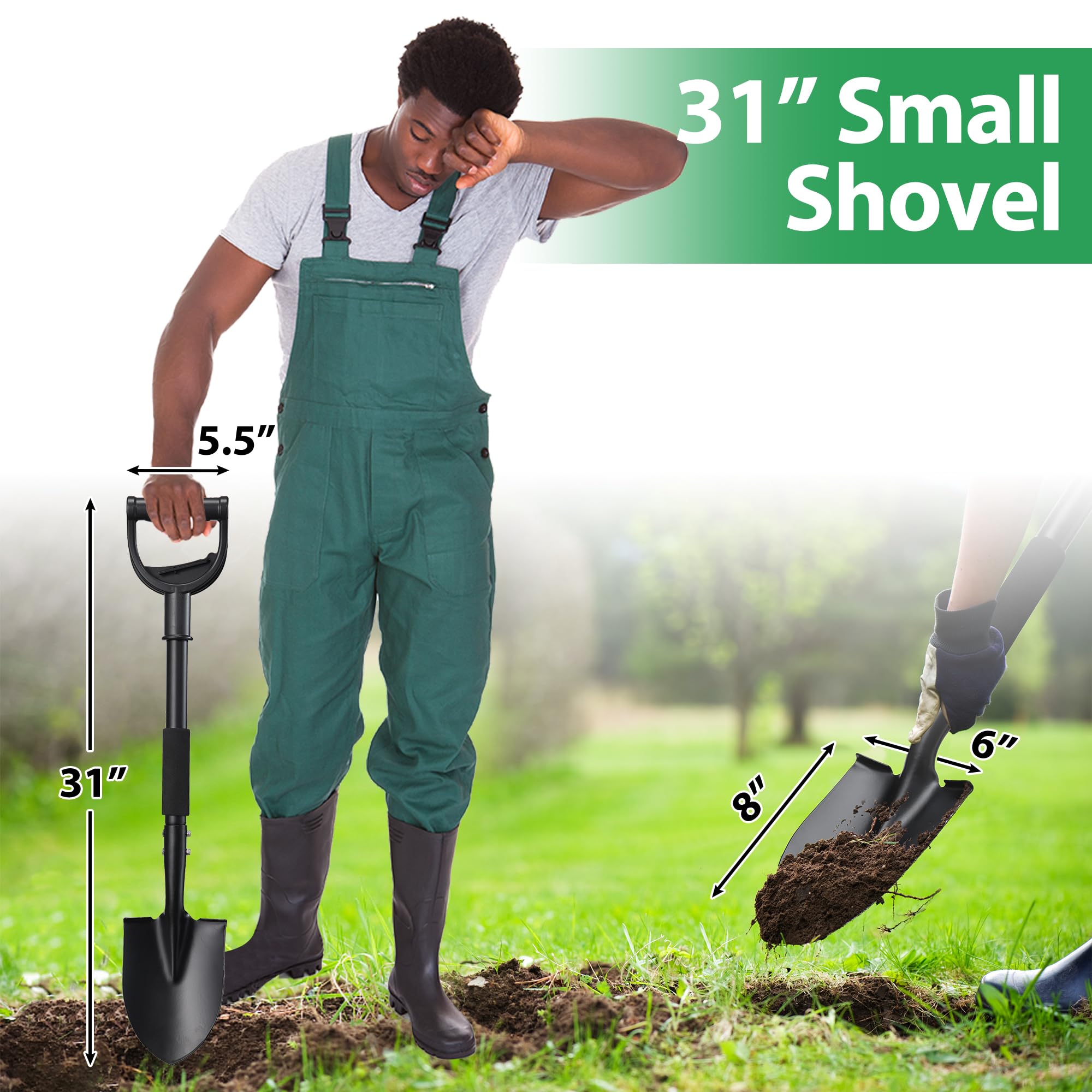 Snapklik.com : Lcokeiy 31-Inch Metal Garden Digging Shovel