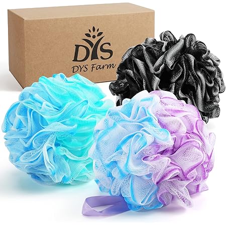 Amazon.com: Loofah-Bath-Sponge Lace-Mesh-Set >> 2-Scrubs-in-1 by Shower ...