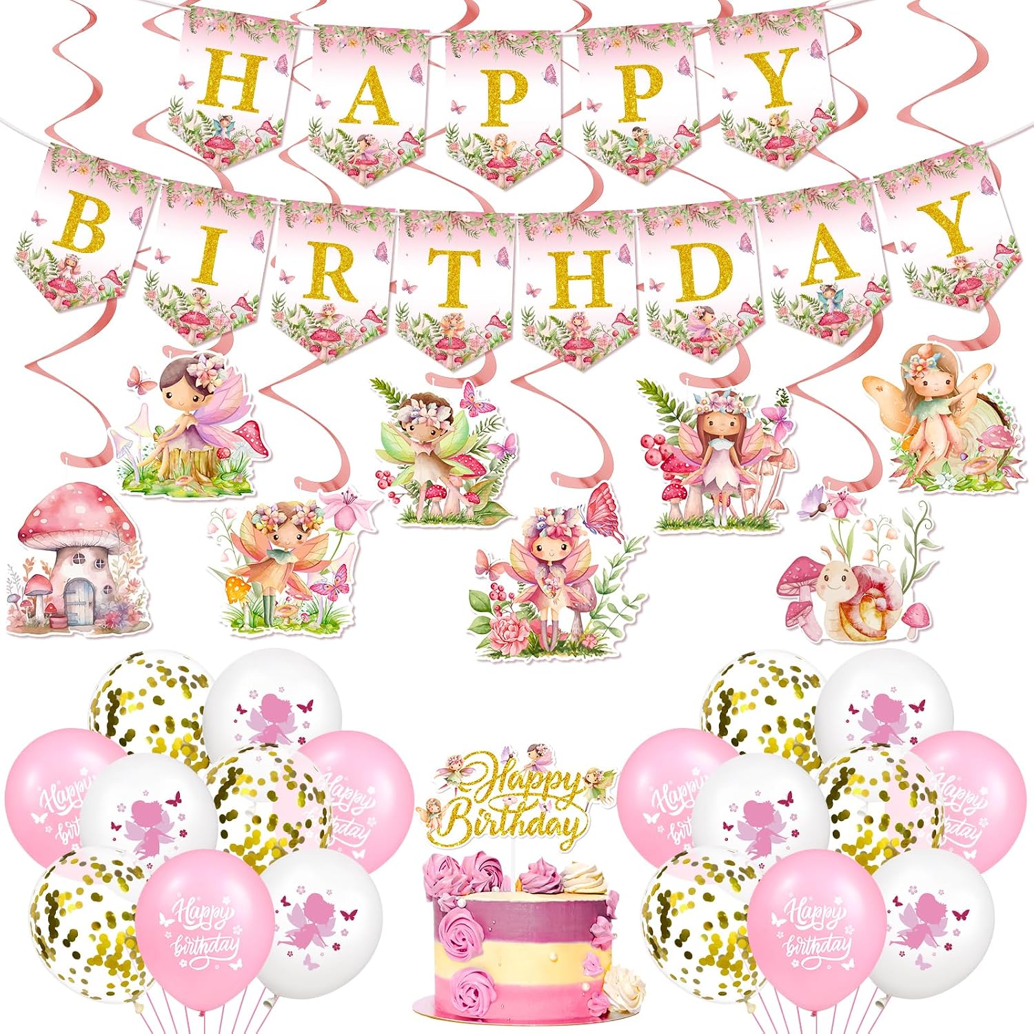Amazon.com: Fairy Birthday Party Decorations, Flower Fairy Themed ...