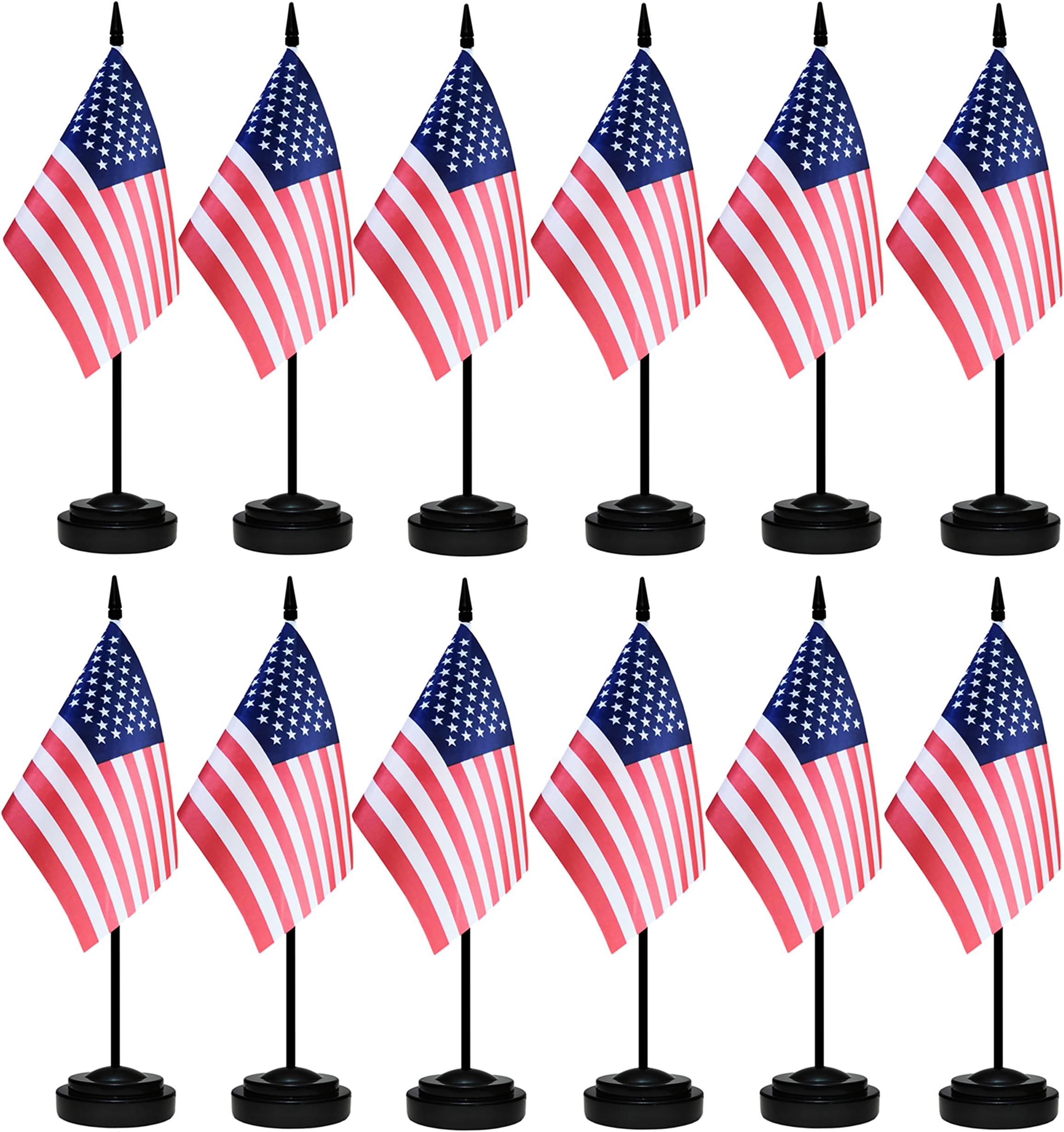 Amazon.com : tibijoy 24-Piece American Table Flags, Polyester Desk ...