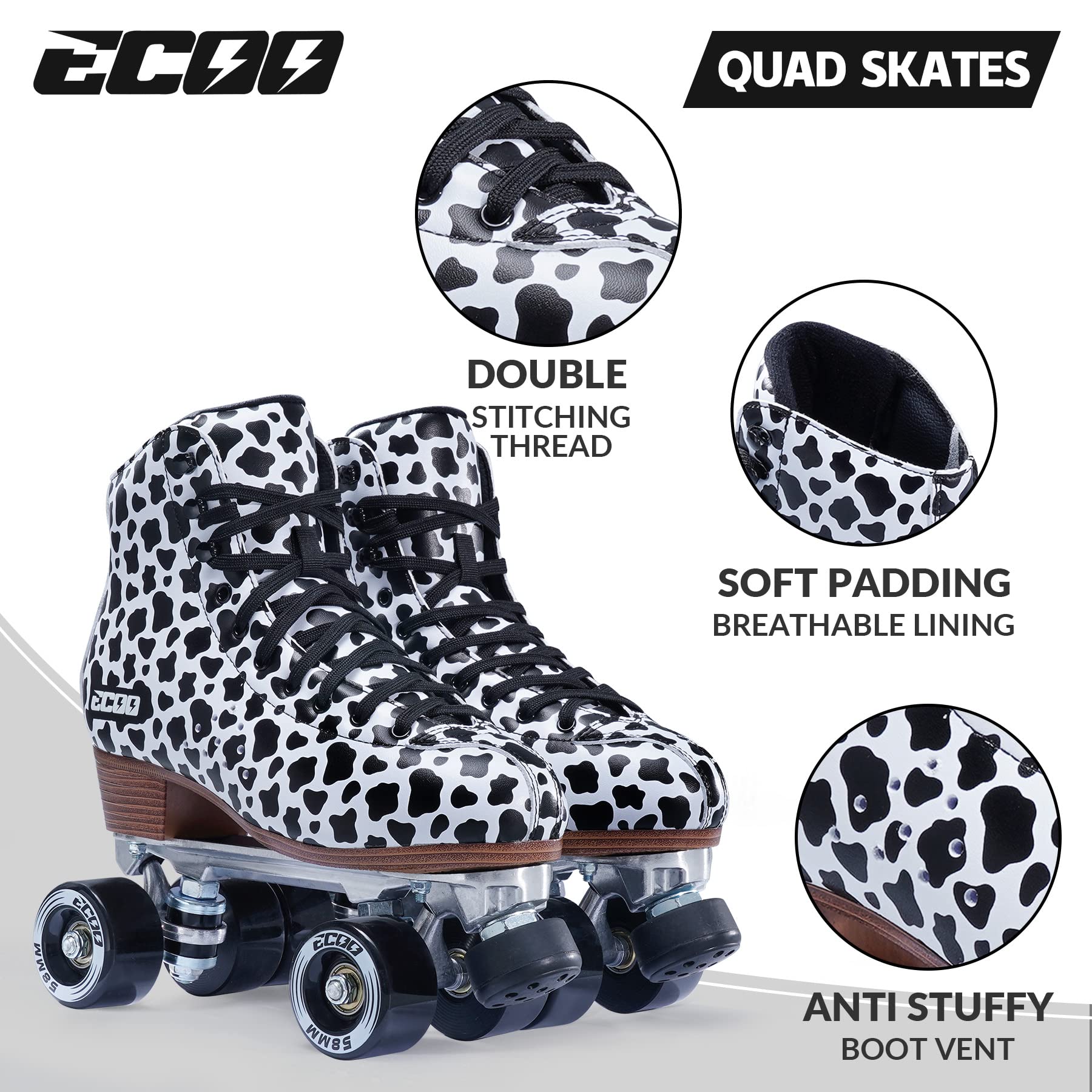 Snapklik.com : Roller Skate For Women And Girls, 2 Layer Microfiber PU ...