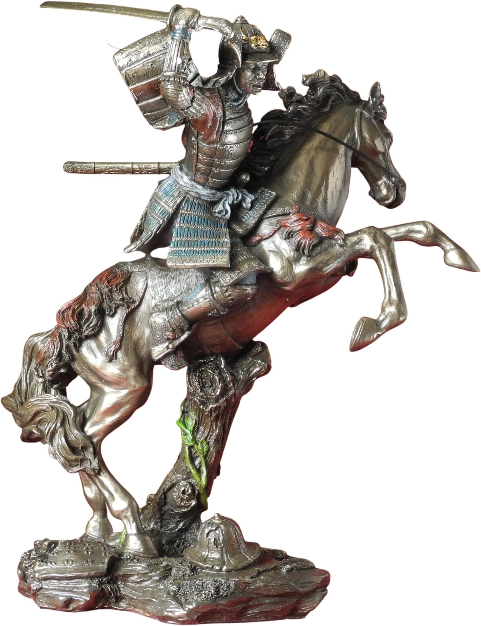 Polished Bronze Japanese Samurai Warrior Figurine - Samurai & Sword ...