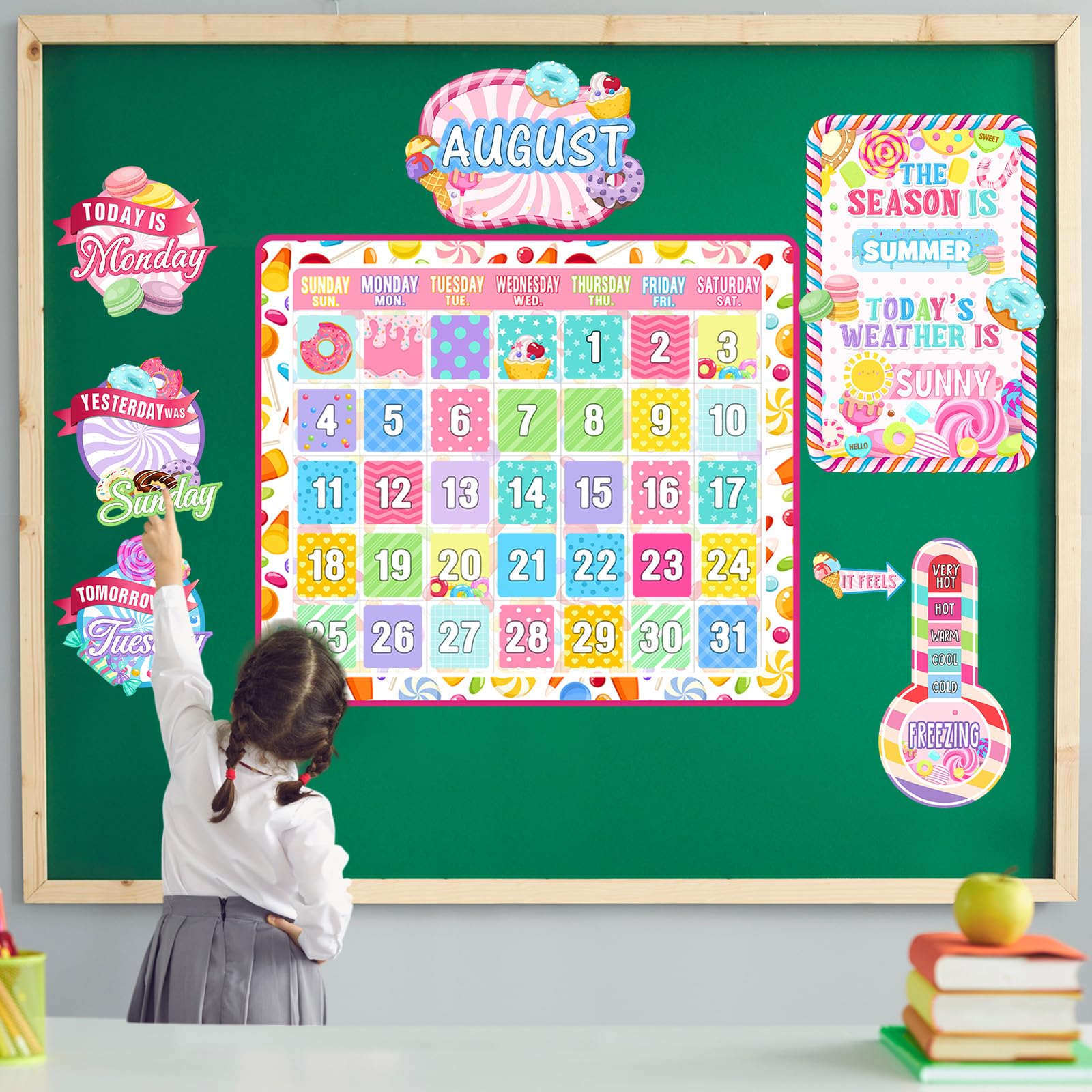 Snapklik.com : Cholemy 85 Pcs Candyland Calendar Bulletin Board Set ...