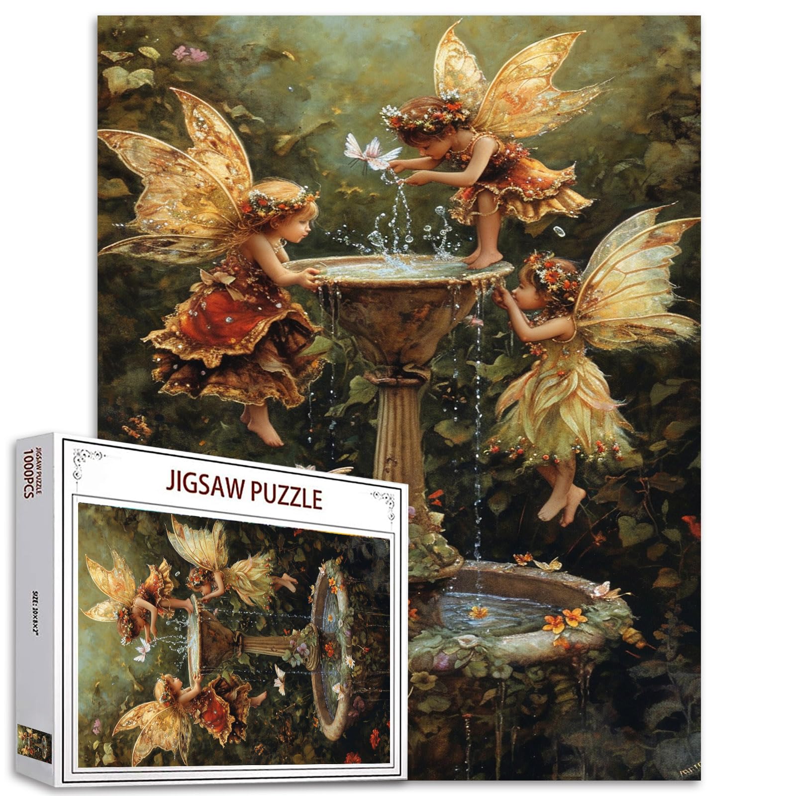 Amazon.com: Aihonmin Angel Girl Jigsaw Puzzles for Adults,Butterfly Elf ...