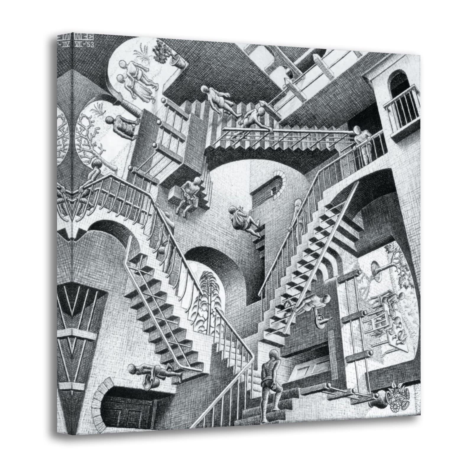 Amazon.com: M. C. Escher Relativittyy - Graphic Op Art Staircasees ...