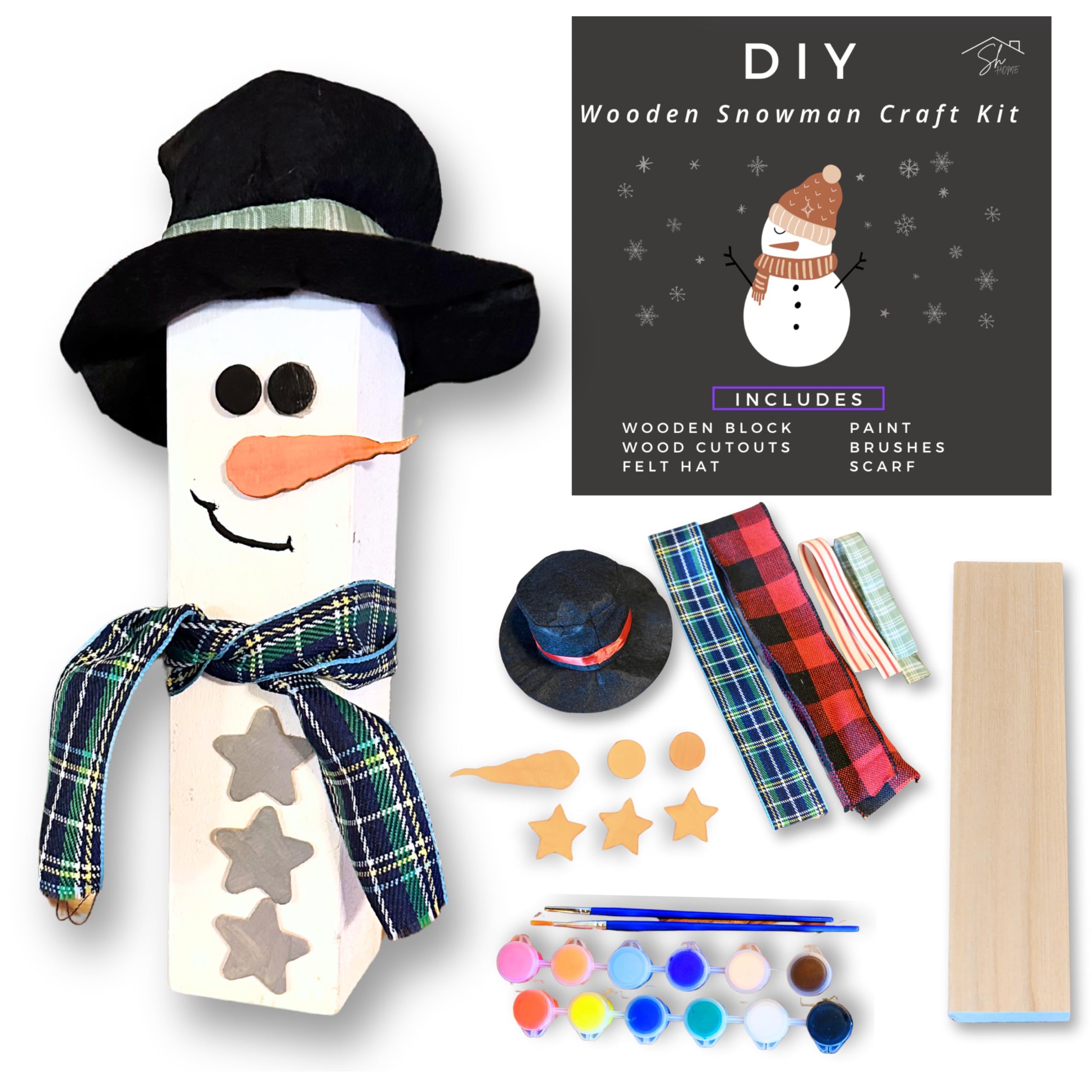 Amazon.com: Wooden Snowman Kit - Made in USA- Christmas Kids Crafts to ...
