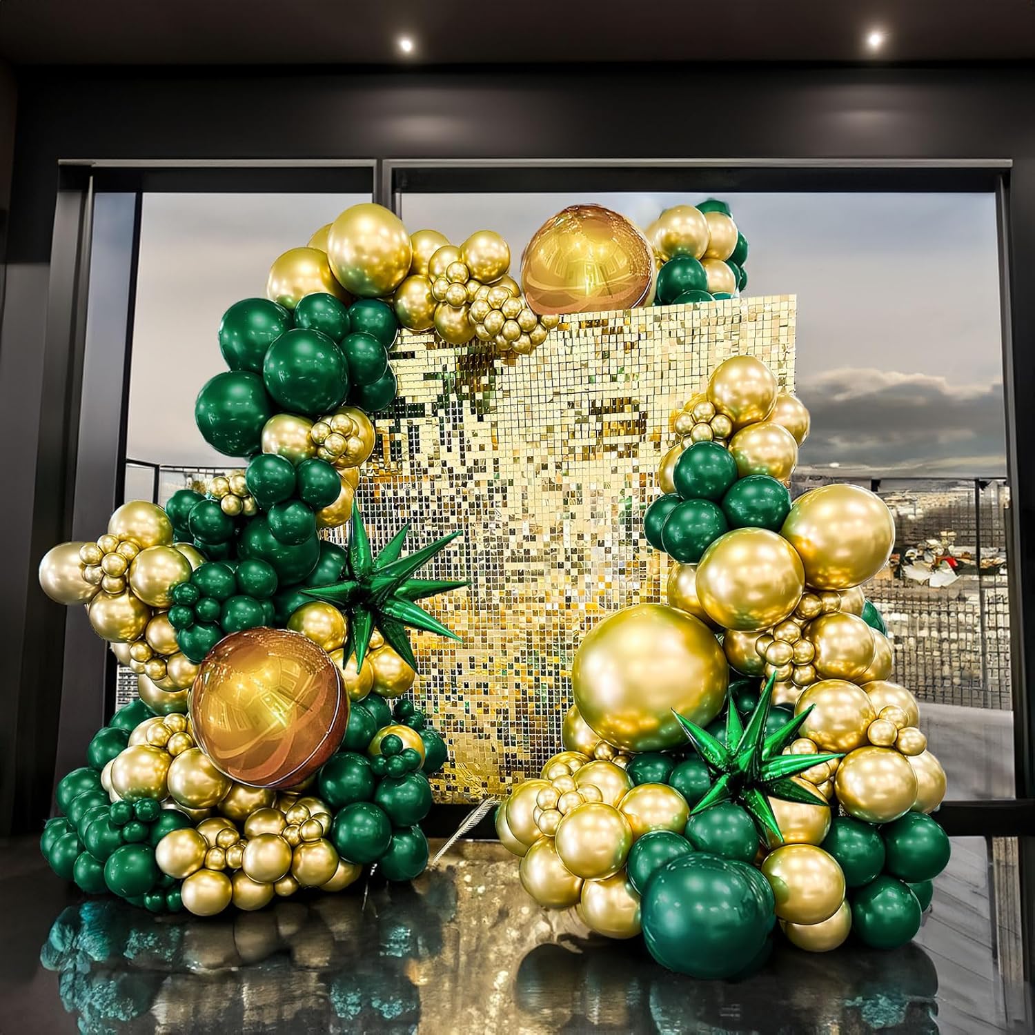 Amazon.com: Hunter green and gold balloon garland arch kit 120 pcs dark ...