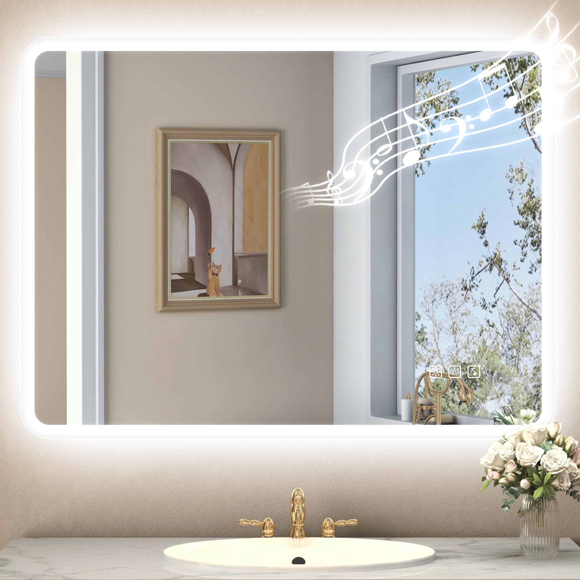 Amazon.com: STARLEAD 24"x32" LED-Bathroom-Mirror-with-Lights, Wall ...