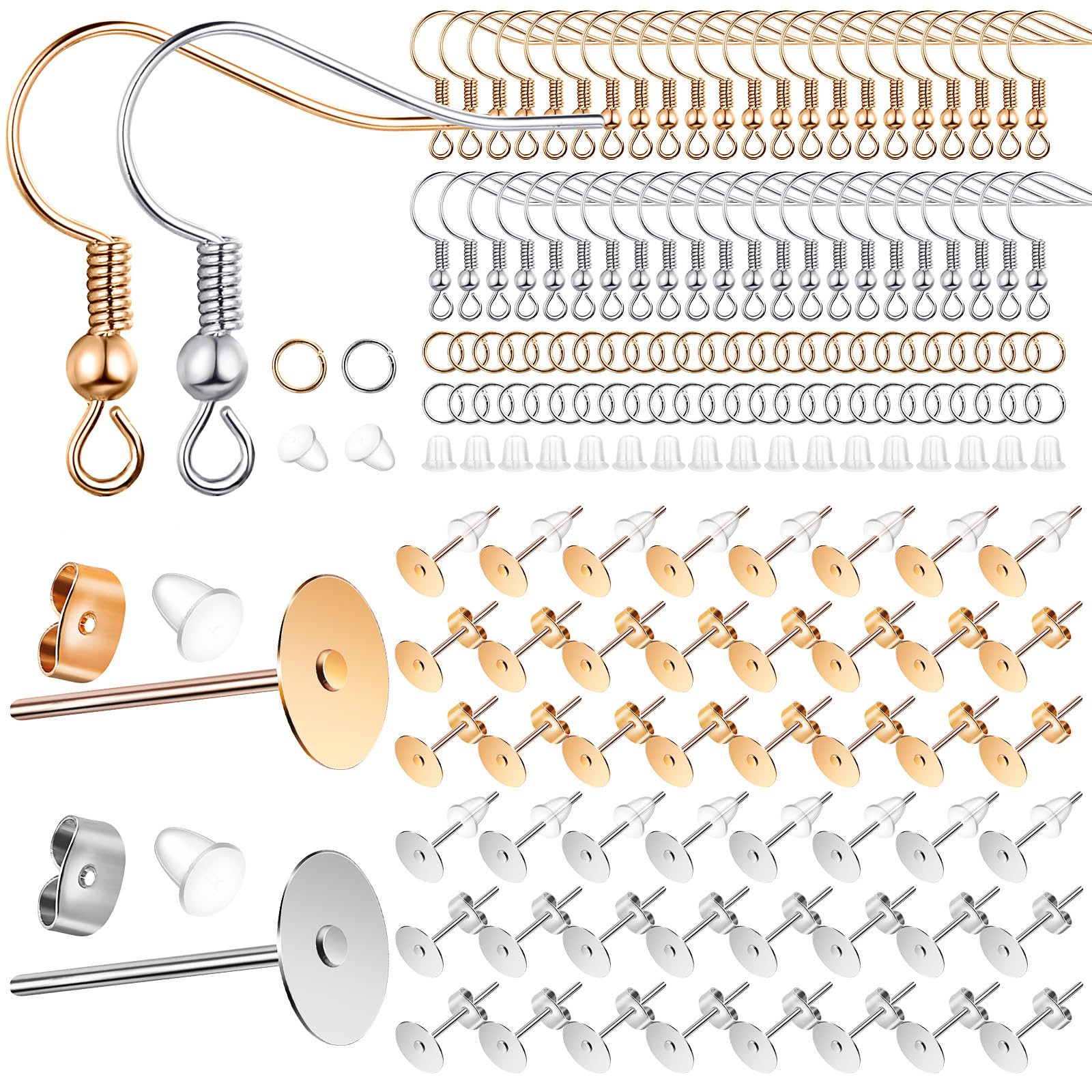 Amazon.com: Quelay 1500 Pcs Earring Hooks Making Kit 300 Pcs Gold ...