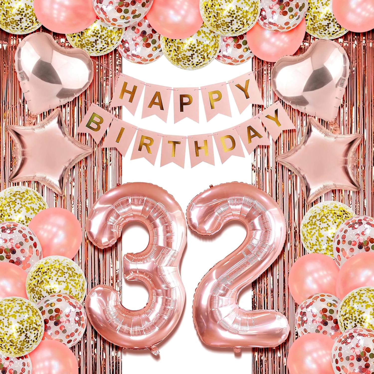 Amazon.com: ROTASLOG 32nd birthday decorations for her happy 32nd ...