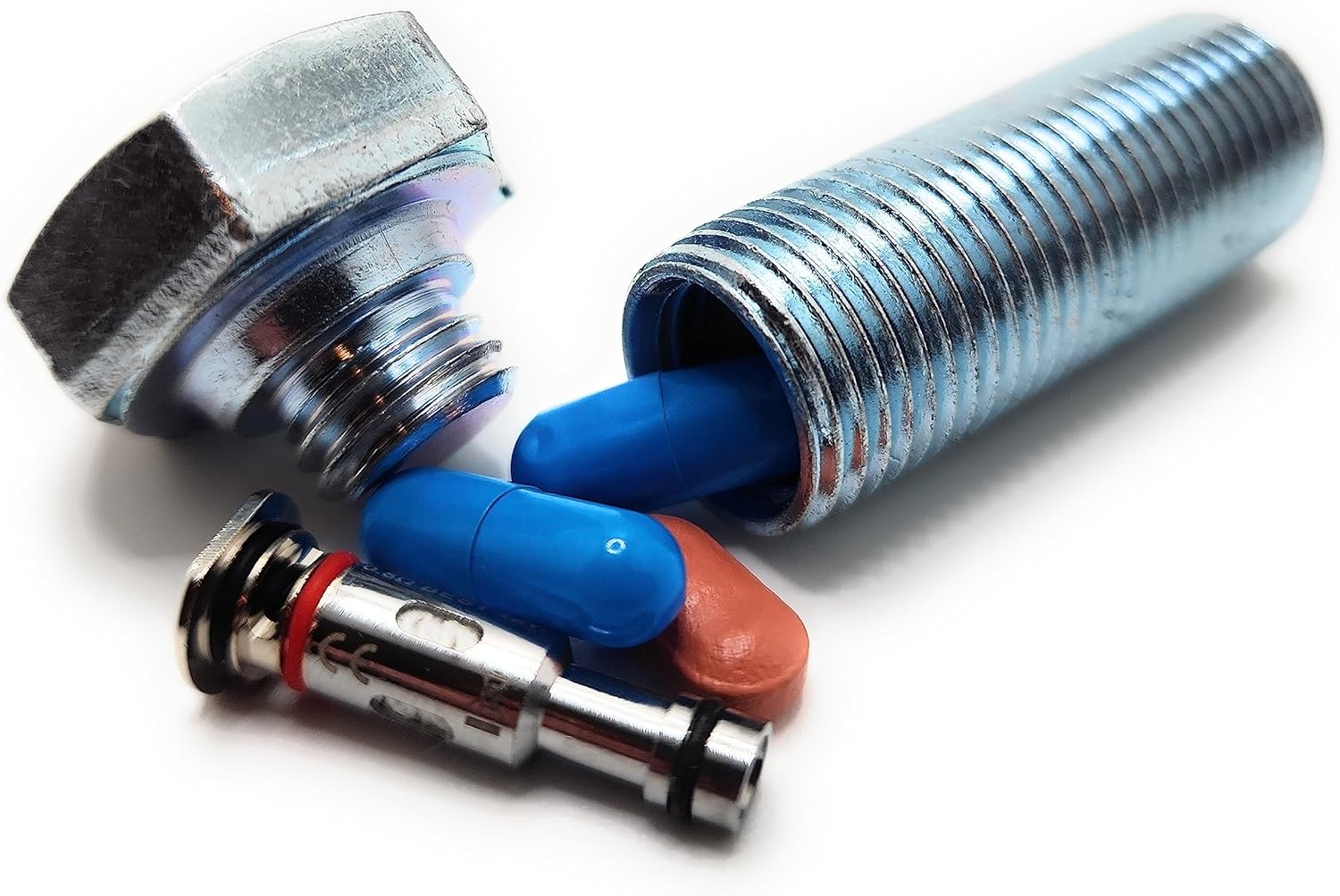 Secret Bolt Diversion Safe Stash (Chrome) Hidden Compartment Pill Safe ...