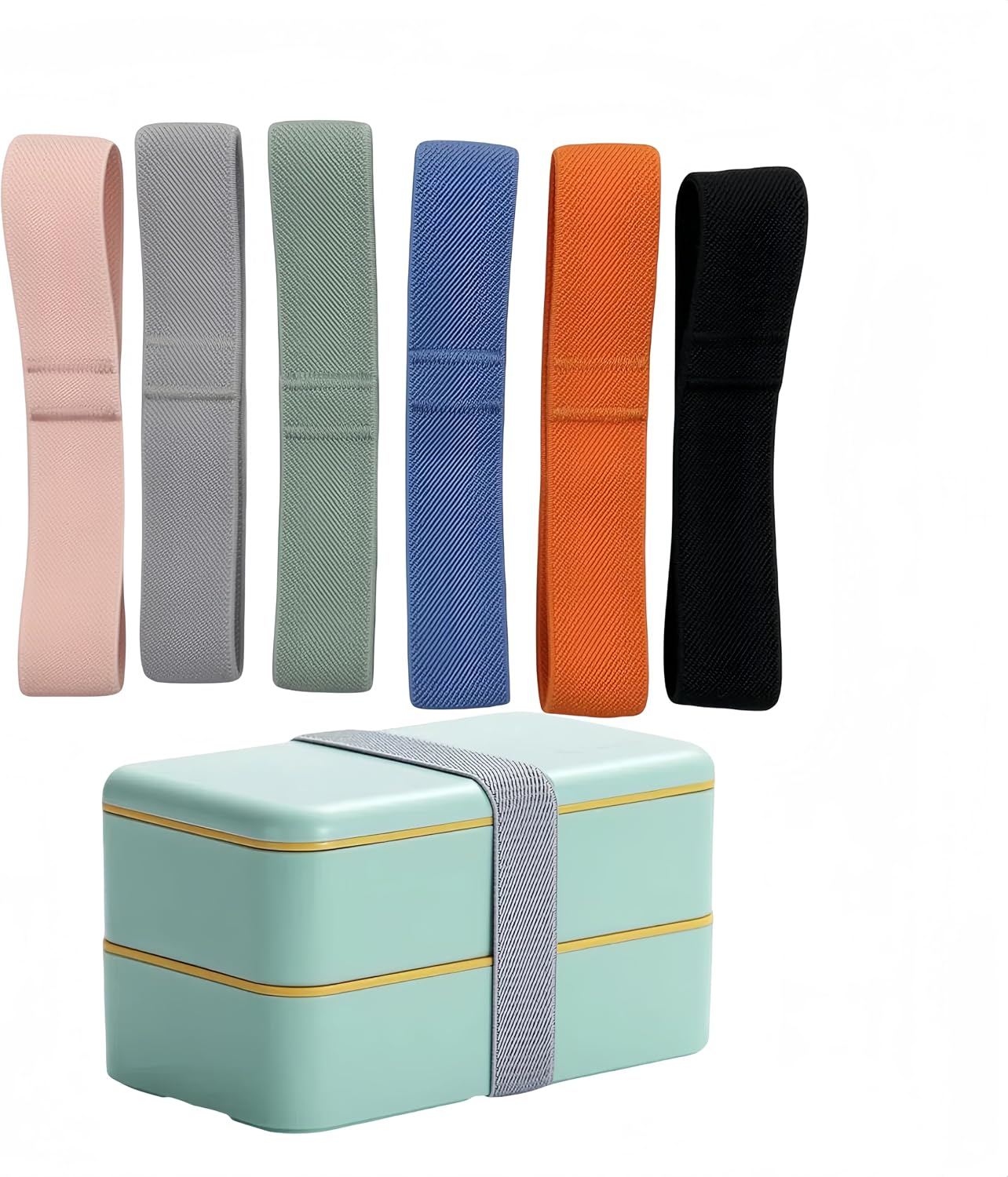 Amazon.com: Wonafa 6 Pcs Lunch Box Fixing Band Bento Box Elastic Belt ...