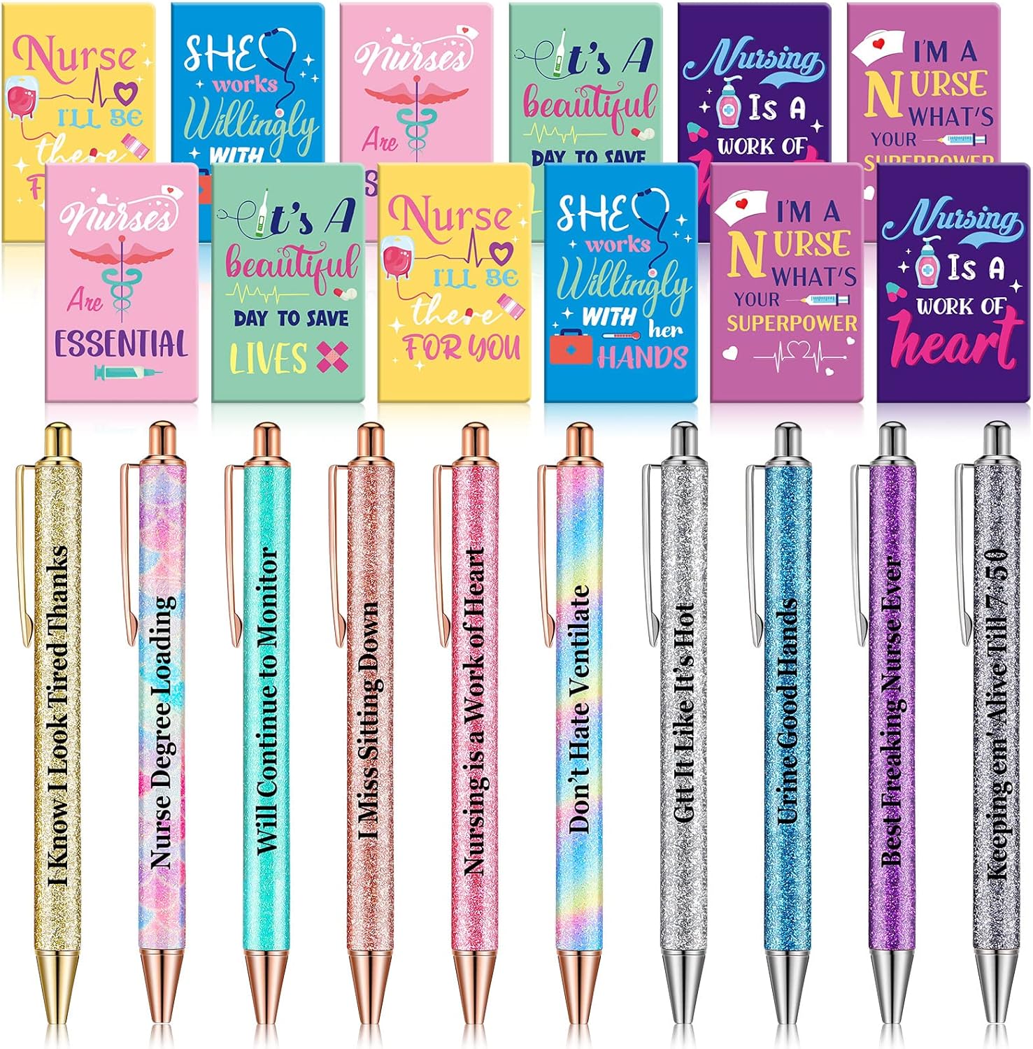 Amazon.com : 22 Pcs Funny Nurse Pens and Mini Nurse Notebooks 10 ...