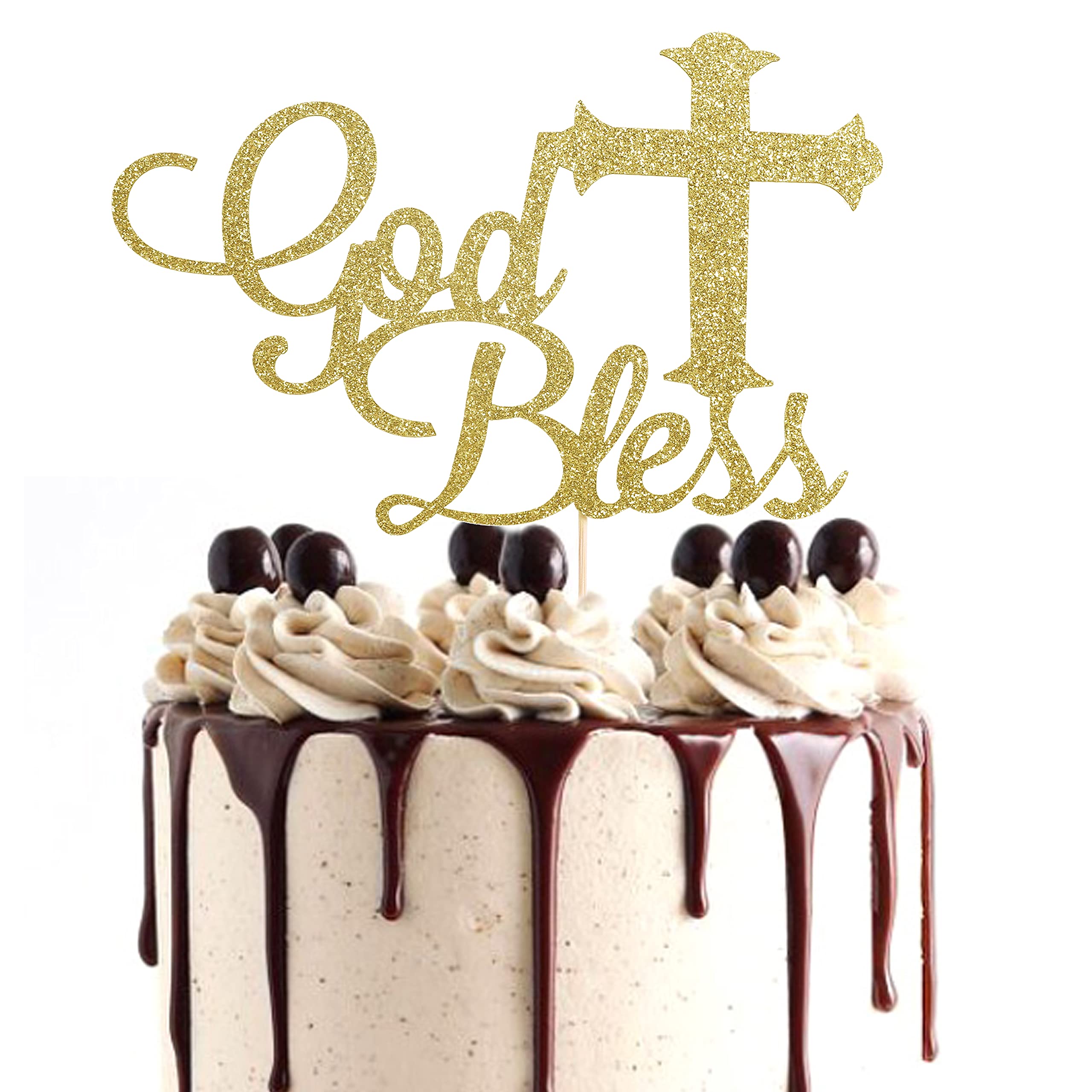 Buy God Bless Cake Topper - Cake Topper for Baptism Christening ...