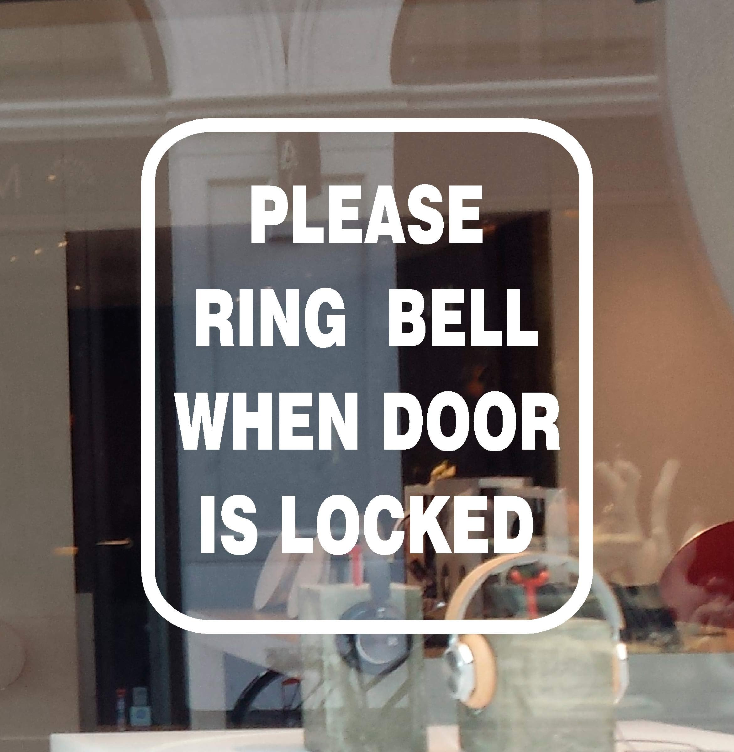 Amazon.com: Please Ring Bell When Door Is Locked Sign Decal Vinyl ...