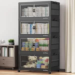 Amazon.com - BROVIEW 480Qt Stackable Storage Bins with 4 Lids, Extra ...